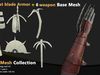 3D model 10 Wrist blade Armor and 6 weapon Base Mesh - VOL 07 VR / AR ...