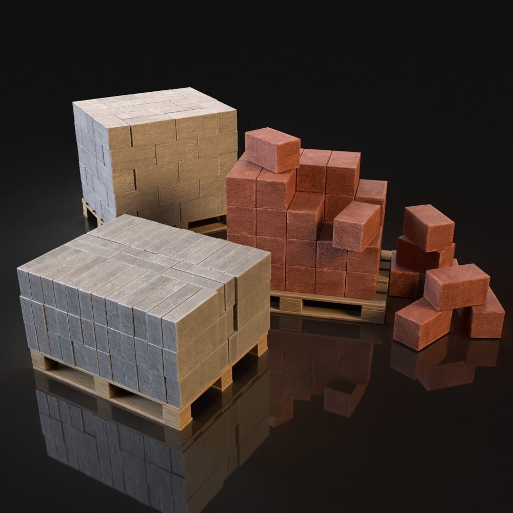 Concrete Block Set free 3D model | CGTrader
