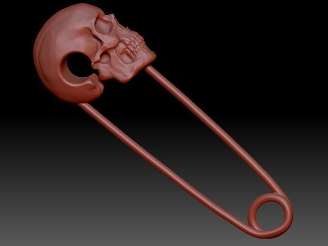Skull Pin 3D model 3D printable | CGTrader