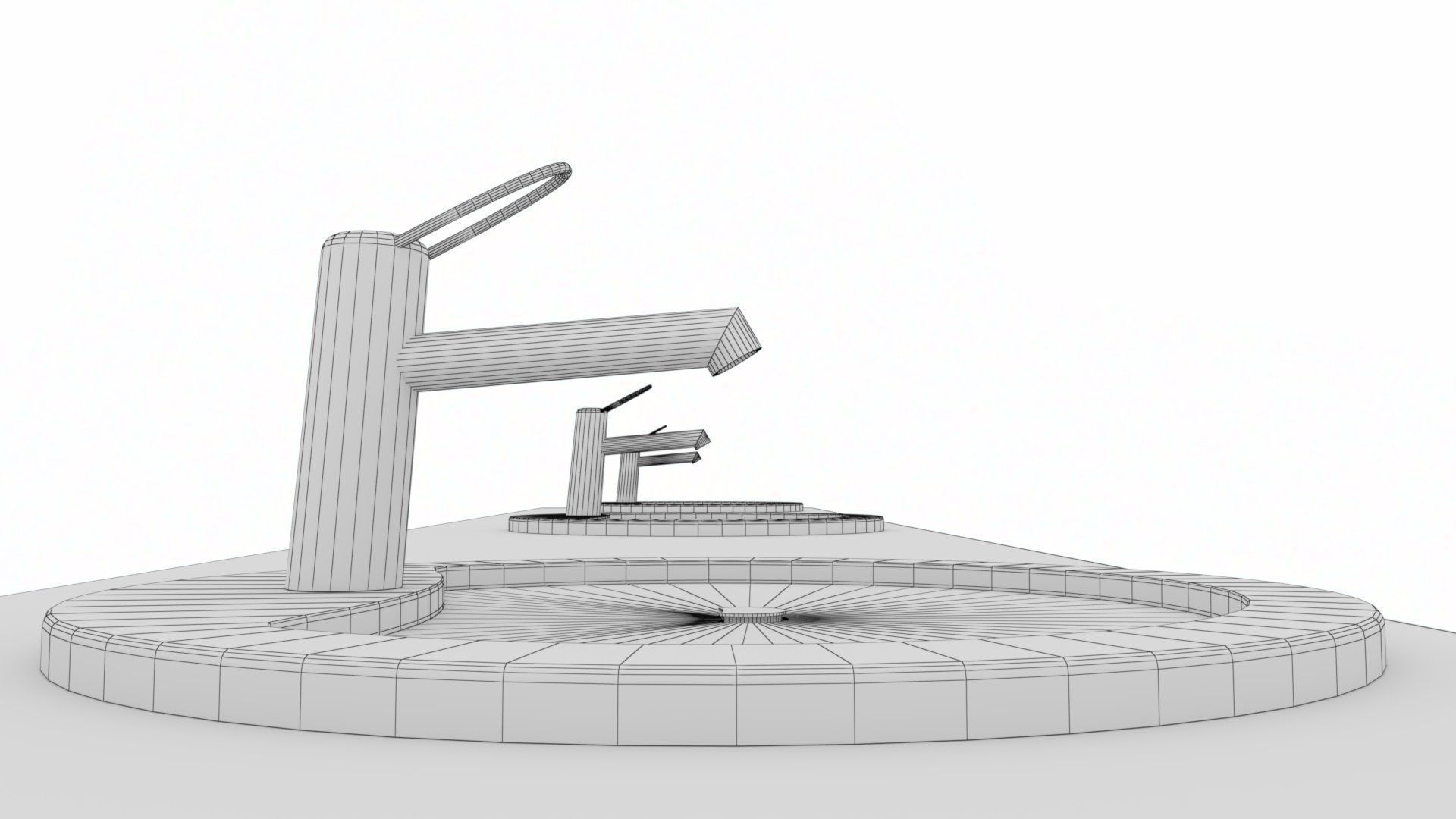 Modern Vanity Unit with Washroom Sinks 3D model | CGTrader