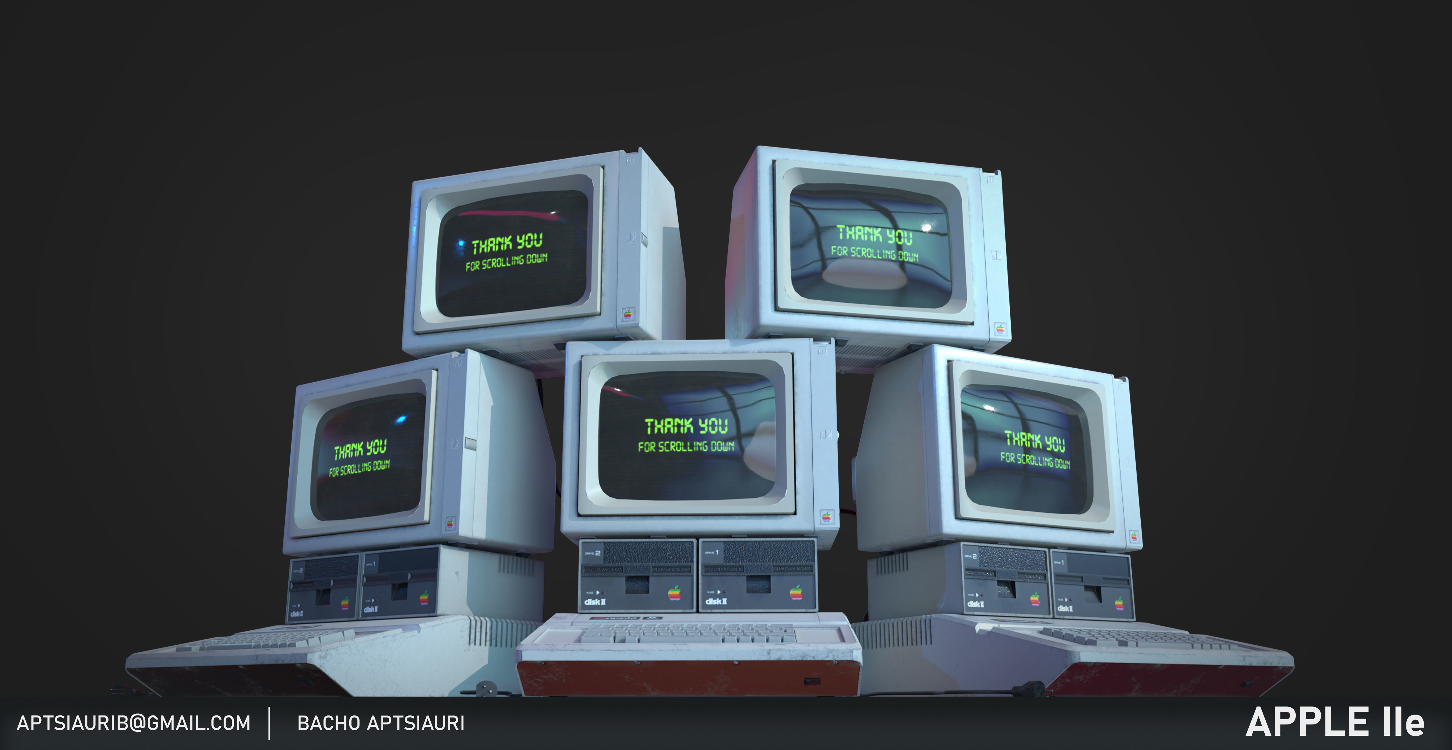 Apple lle vintage computer 3D model | CGTrader