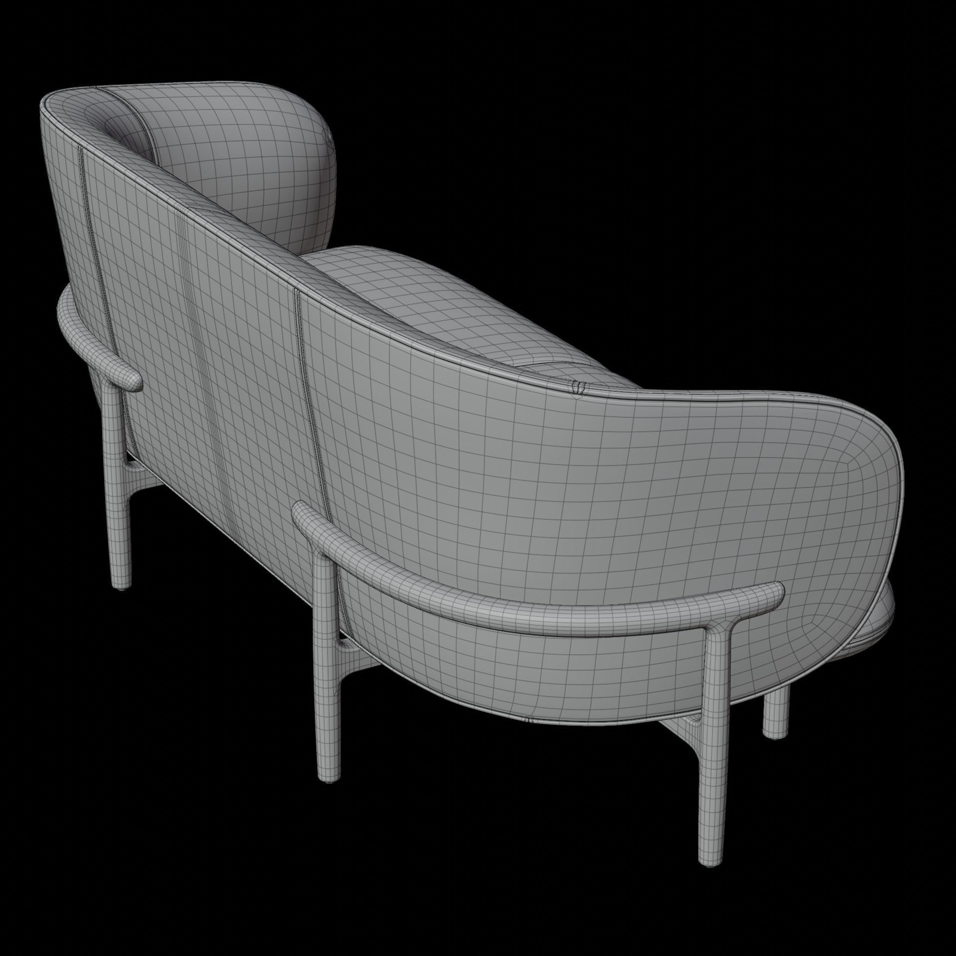 Wooden Two Seater Lounge Chair 3D Model Artisan Mela Lounge Sofa 3D ...