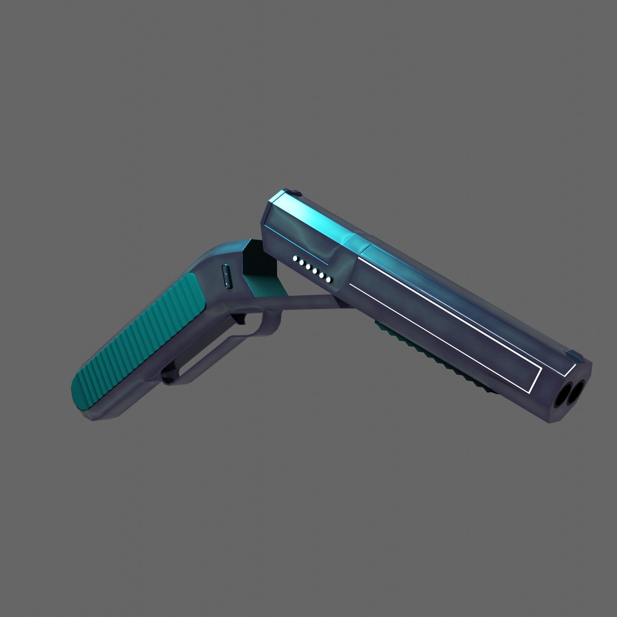 Sci-fi Double-barrel free VR / AR / low-poly 3D model | CGTrader