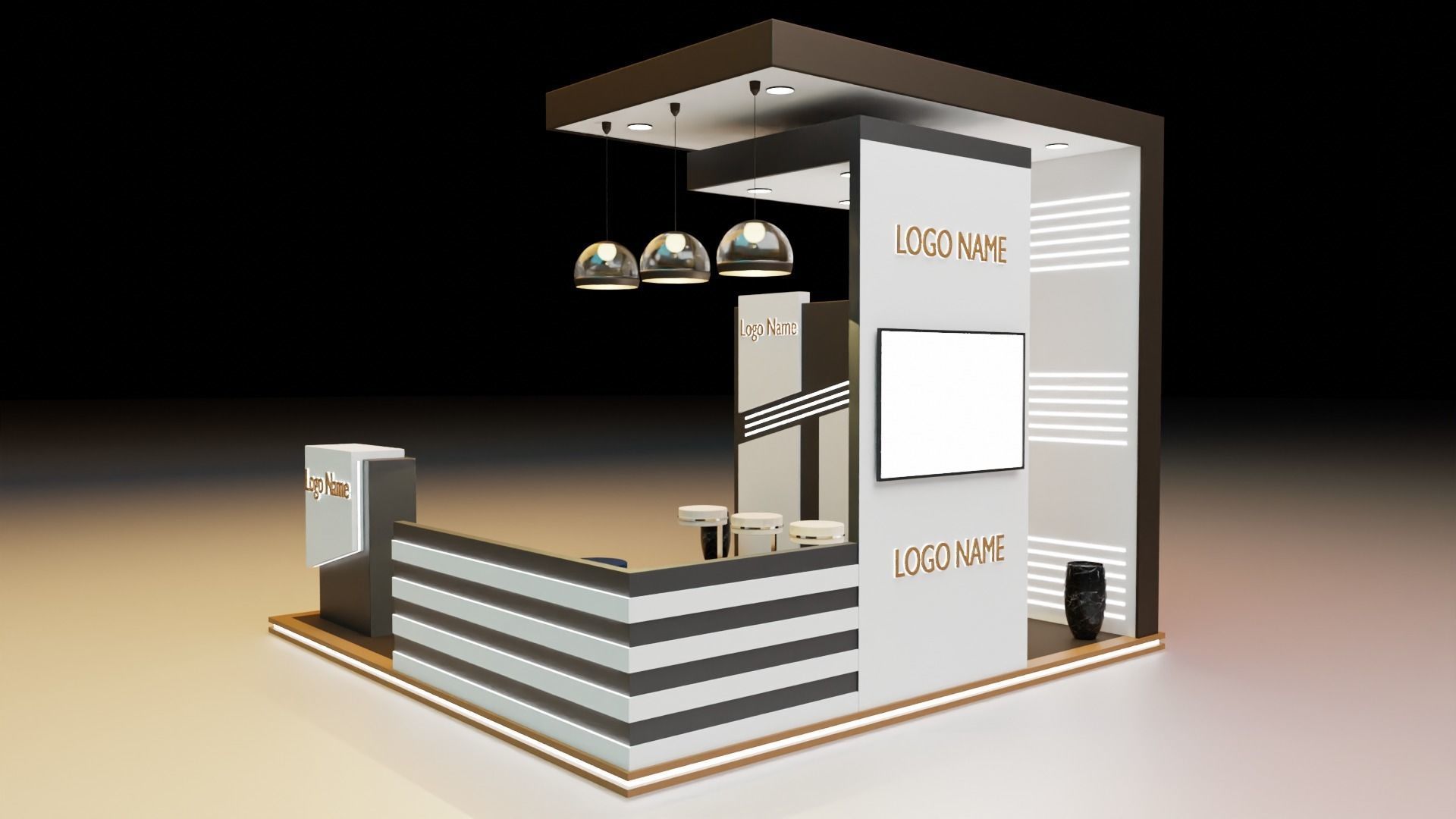 Exhibition stall 3d model 4x4 2 By illimix 3D Studio 3D model | CGTrader