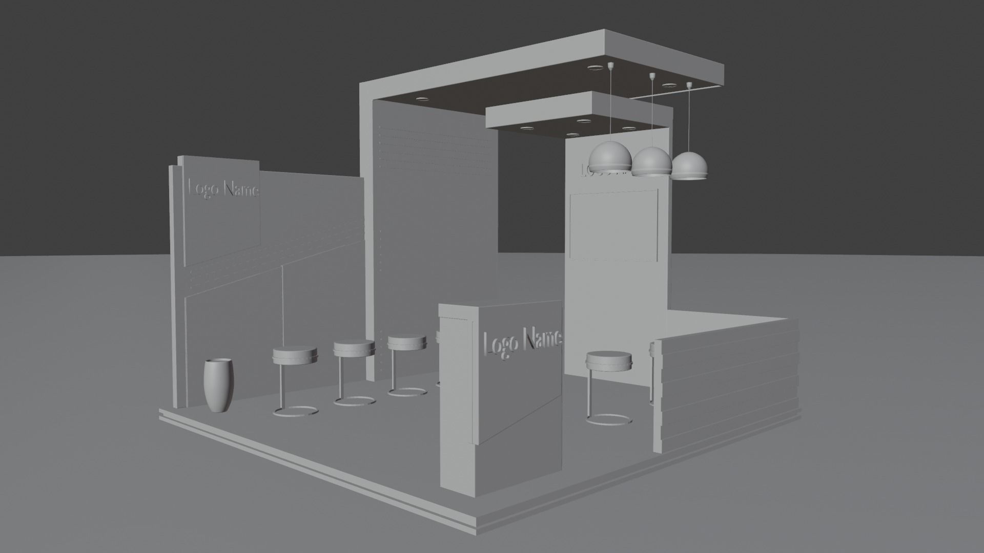 Exhibition stall 3d model 4x4 2 By illimix 3D Studio 3D model | CGTrader