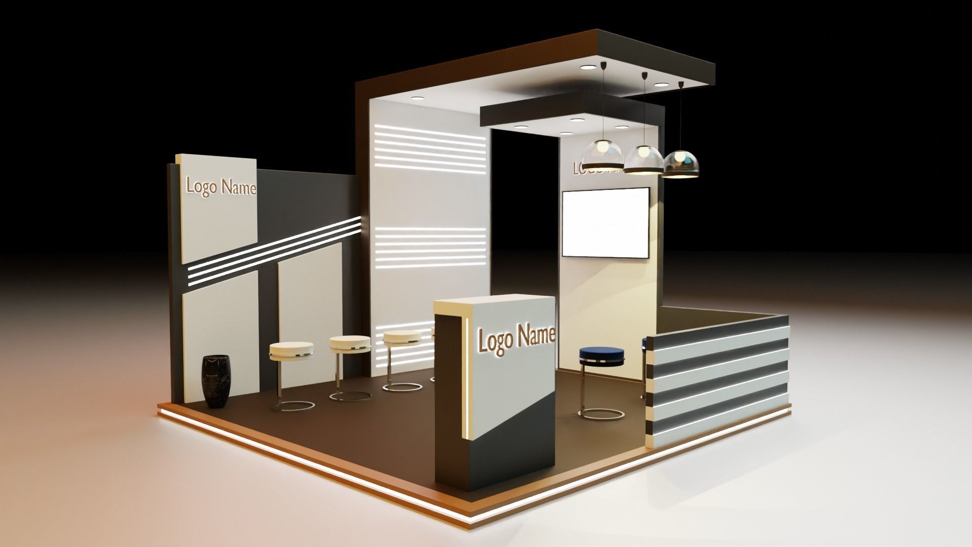 Exhibition stall 3d model 4x4 2 By illimix 3D Studio 3D model | CGTrader
