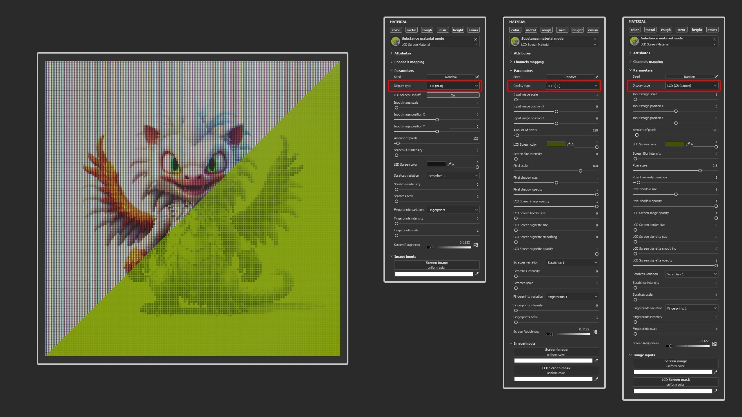 LCD Screen Procedural PBR Material Texture | CGTrader
