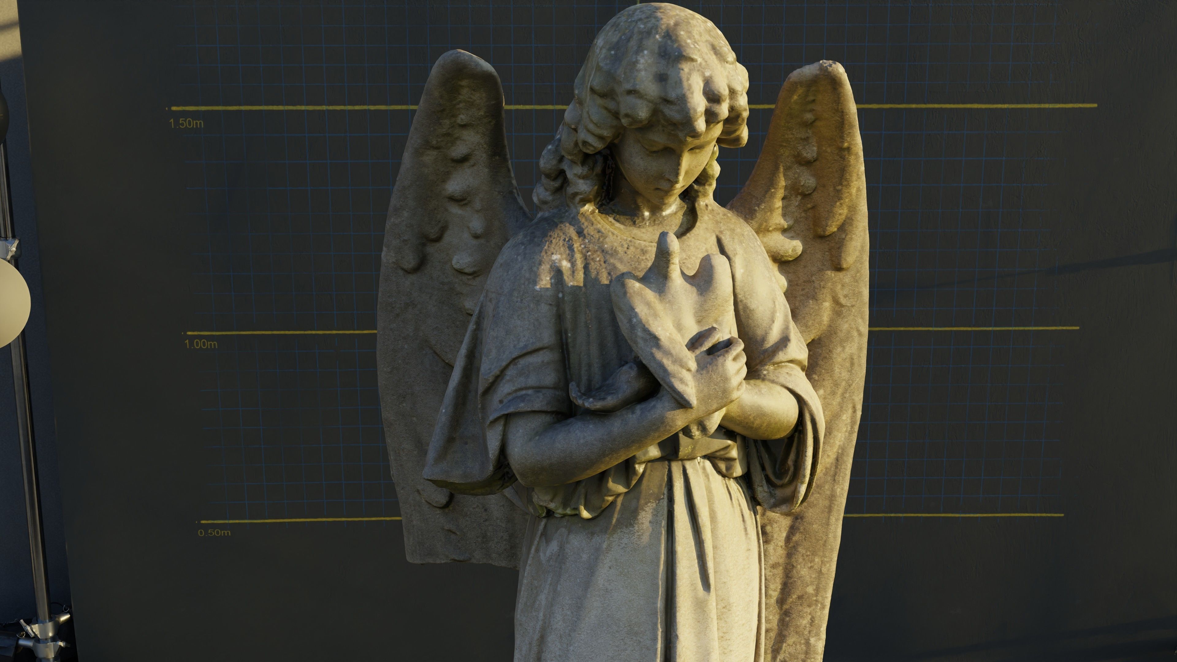 3D model Photogrammetry Model of a gravestone Winged Angel holding a ...