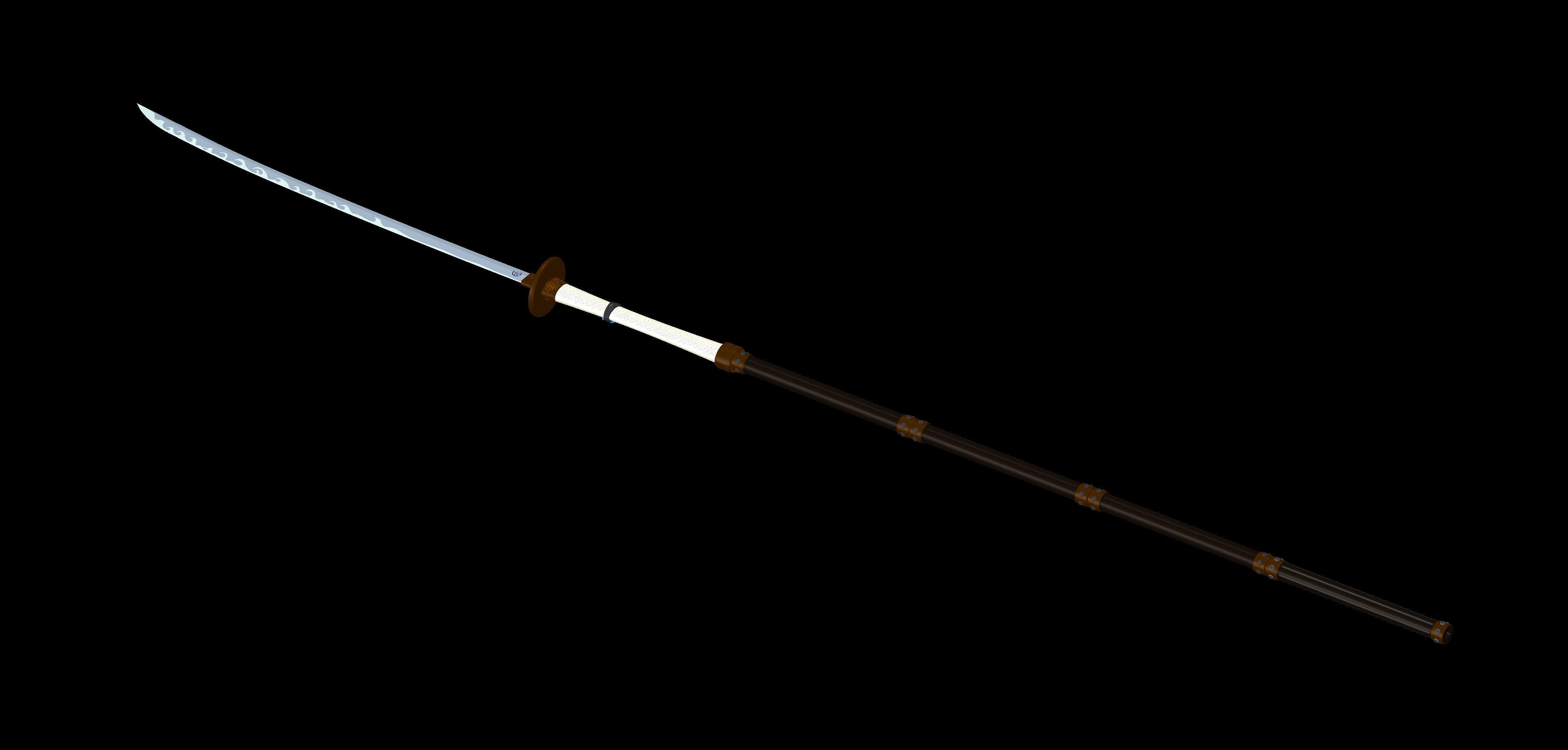 Mizu Katana Naginata Modular Scabbard Blue Eyed Samurai By CC3D 3D ...