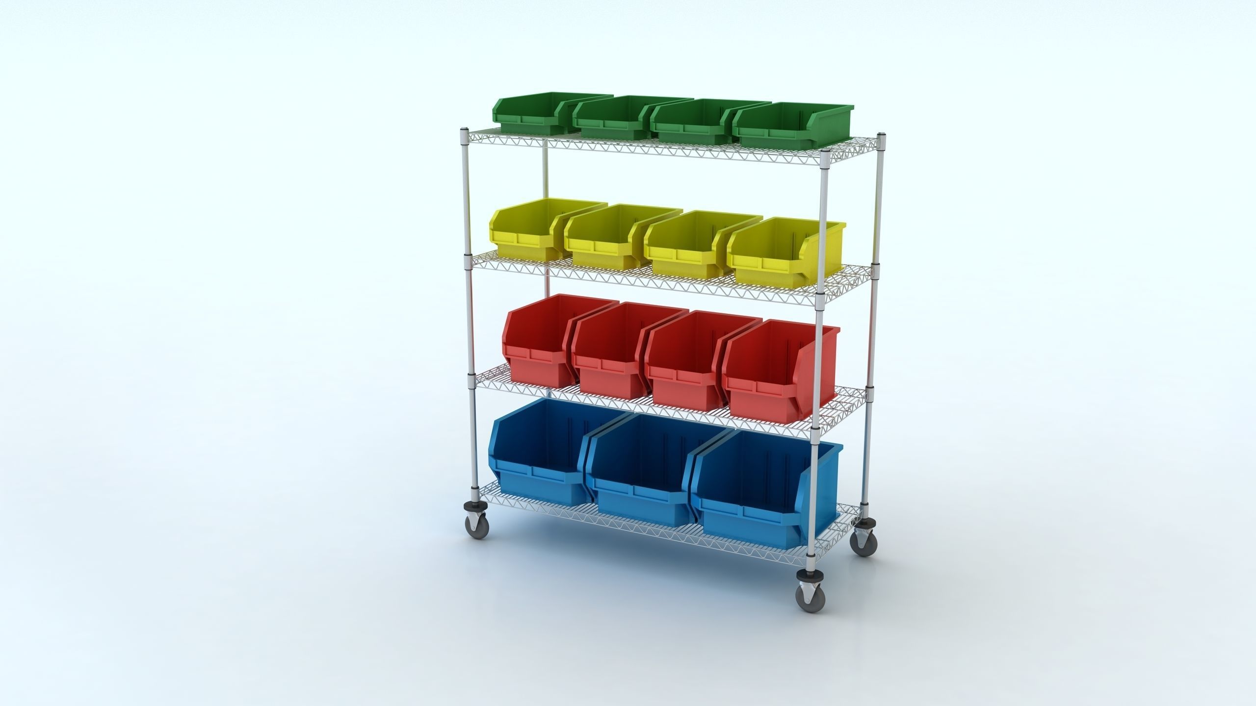 Rack with Bins 3D model | CGTrader