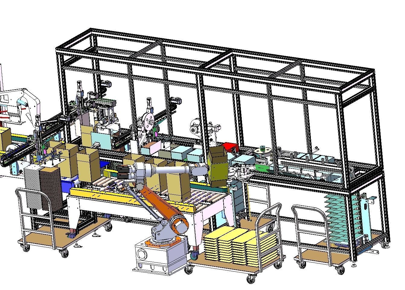Packaging machine production process line 3D model | CGTrader