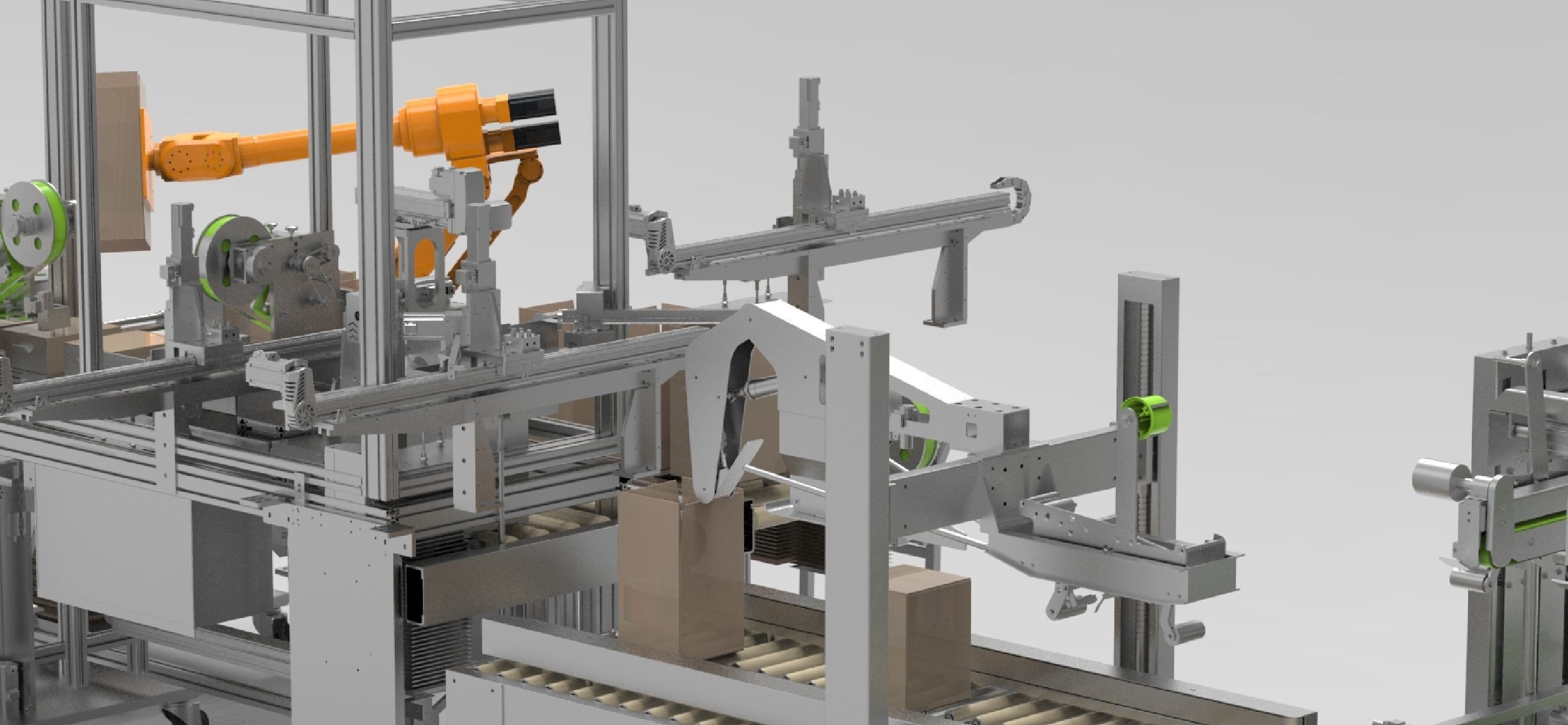 Packaging machine production process line 3D model | CGTrader
