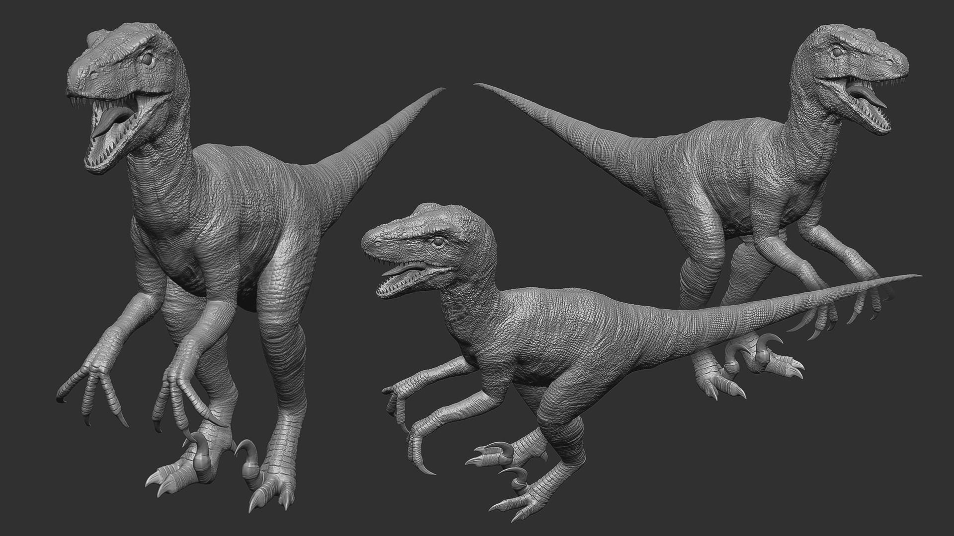 3D model Blue Raptor - Velociraptor VR / AR / low-poly | CGTrader
