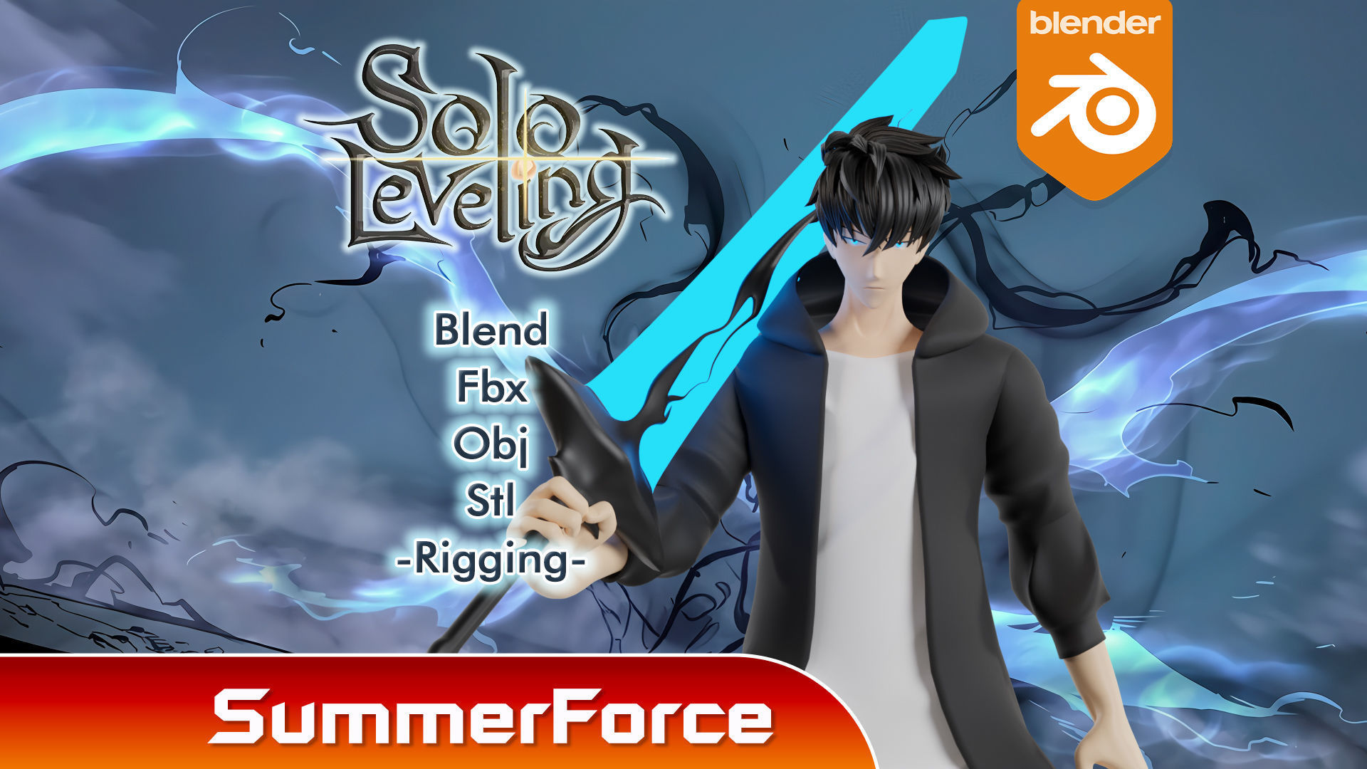 Sung Jin Woo - Solo leveling 3D model rigged | CGTrader