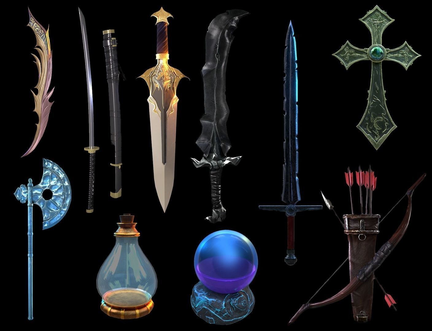 3D Model Collection 10 Fantasy Assets VR / AR / low-poly | CGTrader
