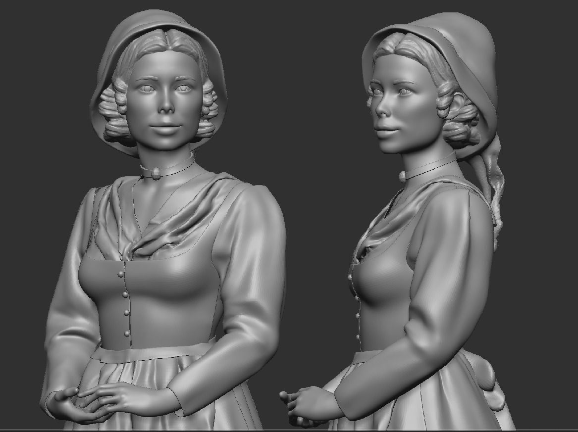 old fation lady 3D model | CGTrader