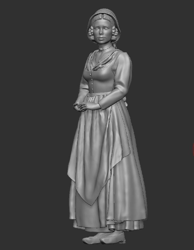 old fation lady 3D model | CGTrader