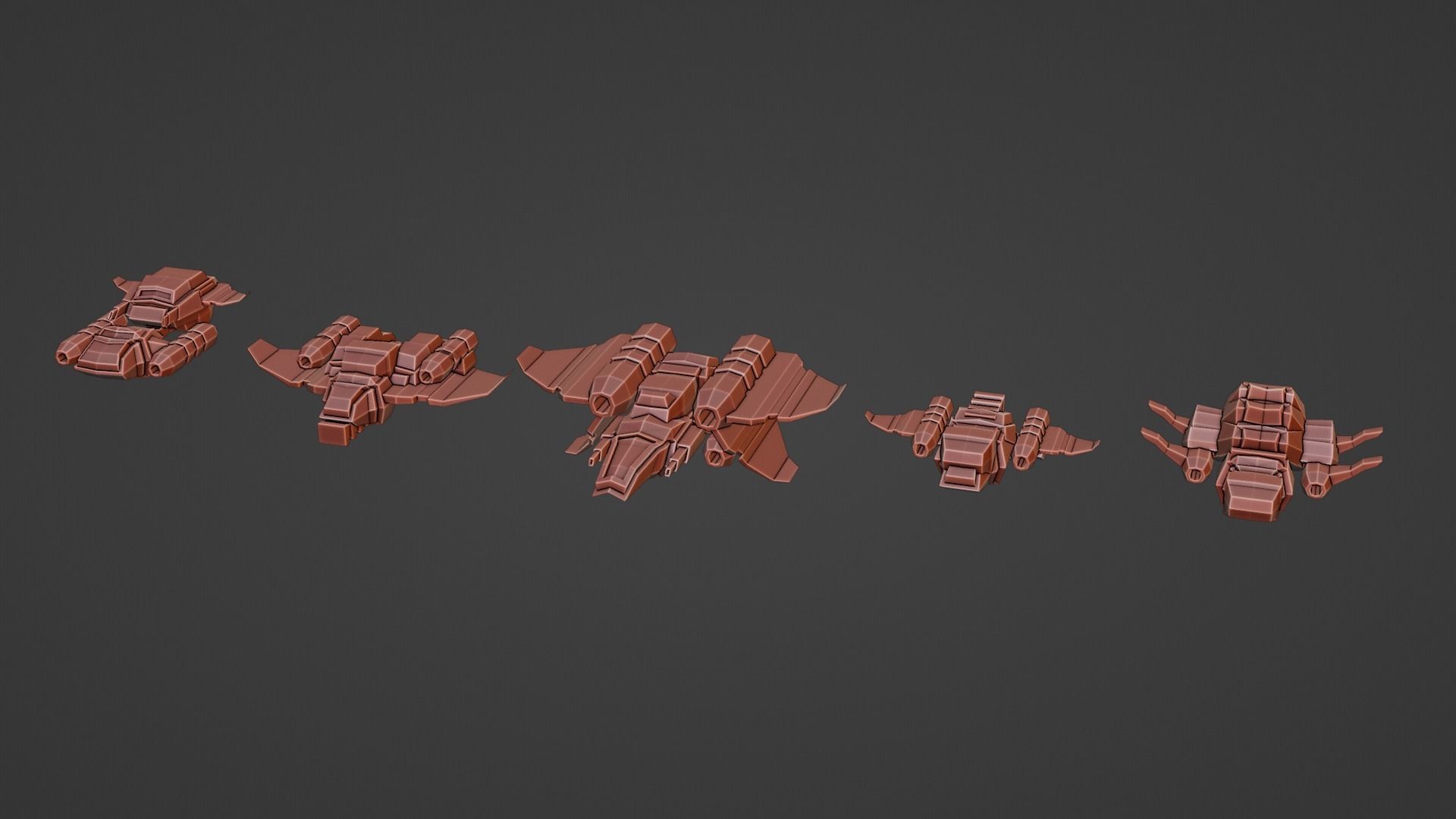 Low Poly Game ready Spaceship Pack free VR / AR / low-poly 3D model ...
