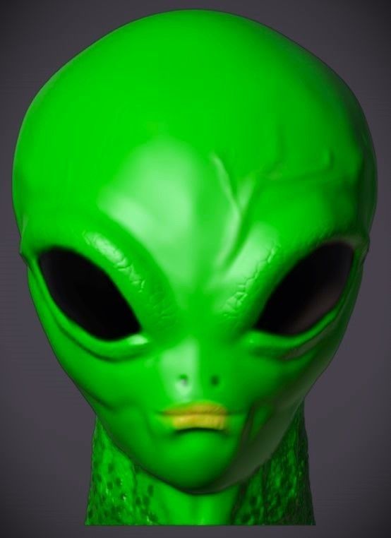 Alien Head Home Office Car Dashboard and Halloween Decoration 3D model ...