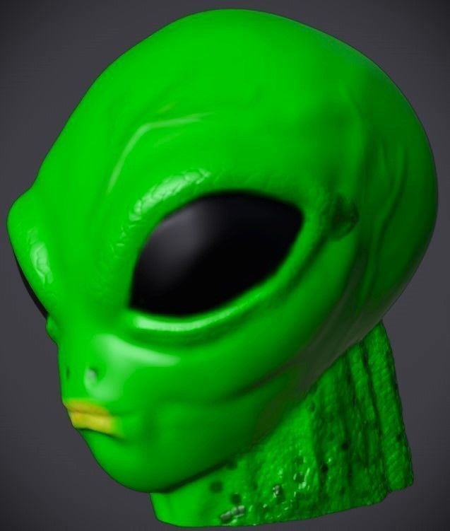Alien Head Home Office Car Dashboard and Halloween Decoration 3D model ...