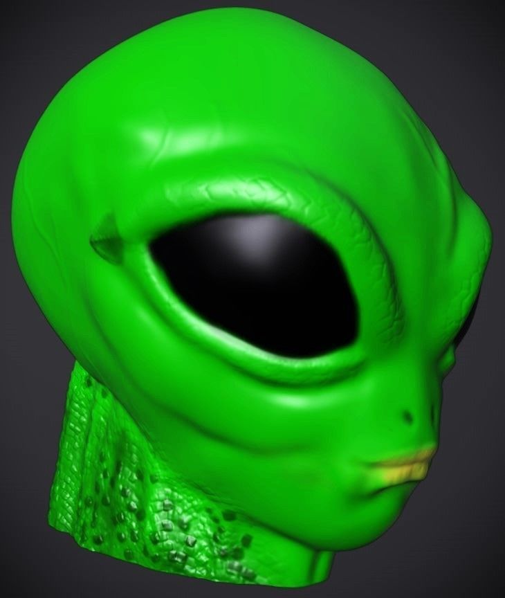 Alien Head Home Office Car Dashboard and Halloween Decoration 3D model ...