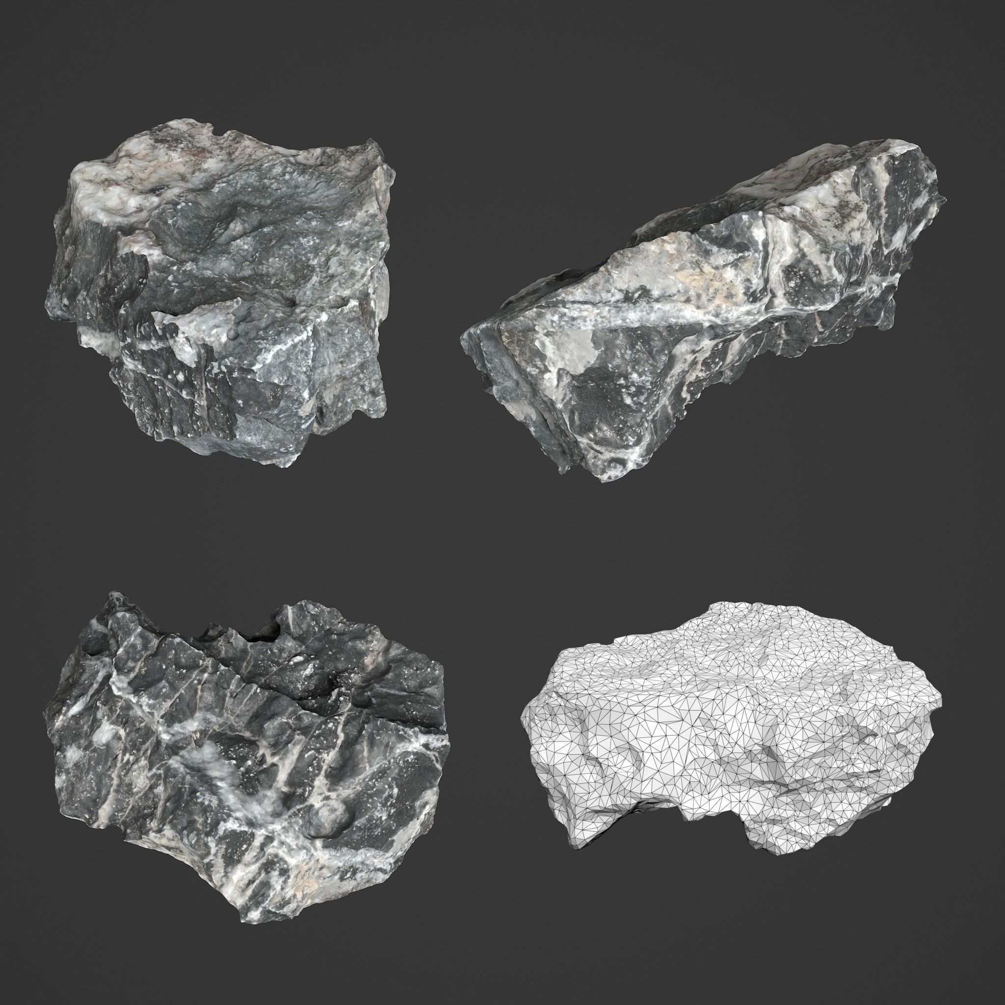 3D model 10 Erosion Rocks - Low Poly - 231117 VR / AR / low-poly | CGTrader