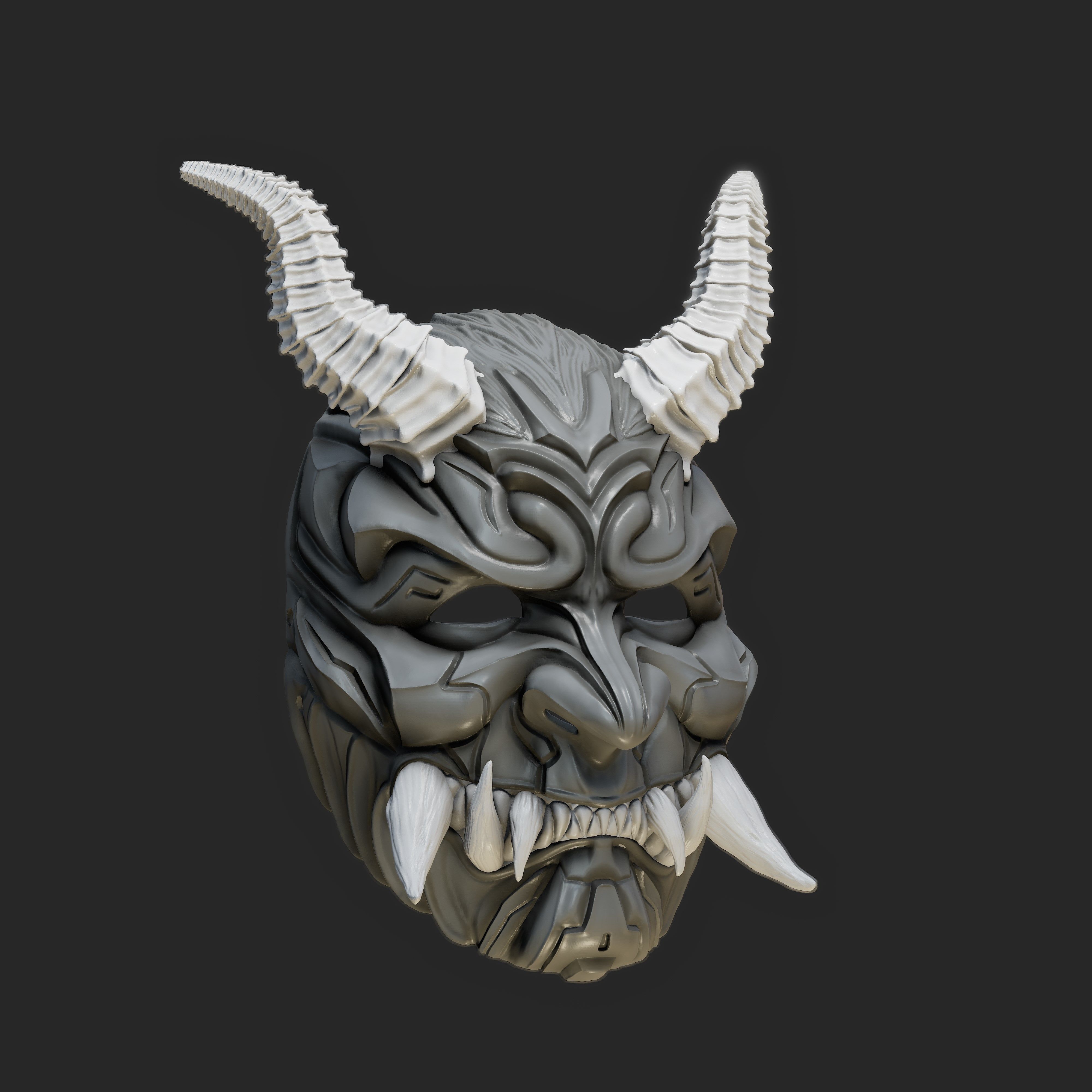 Oni Mask 16 Demon Face 3D model 3D printable | CGTrader
