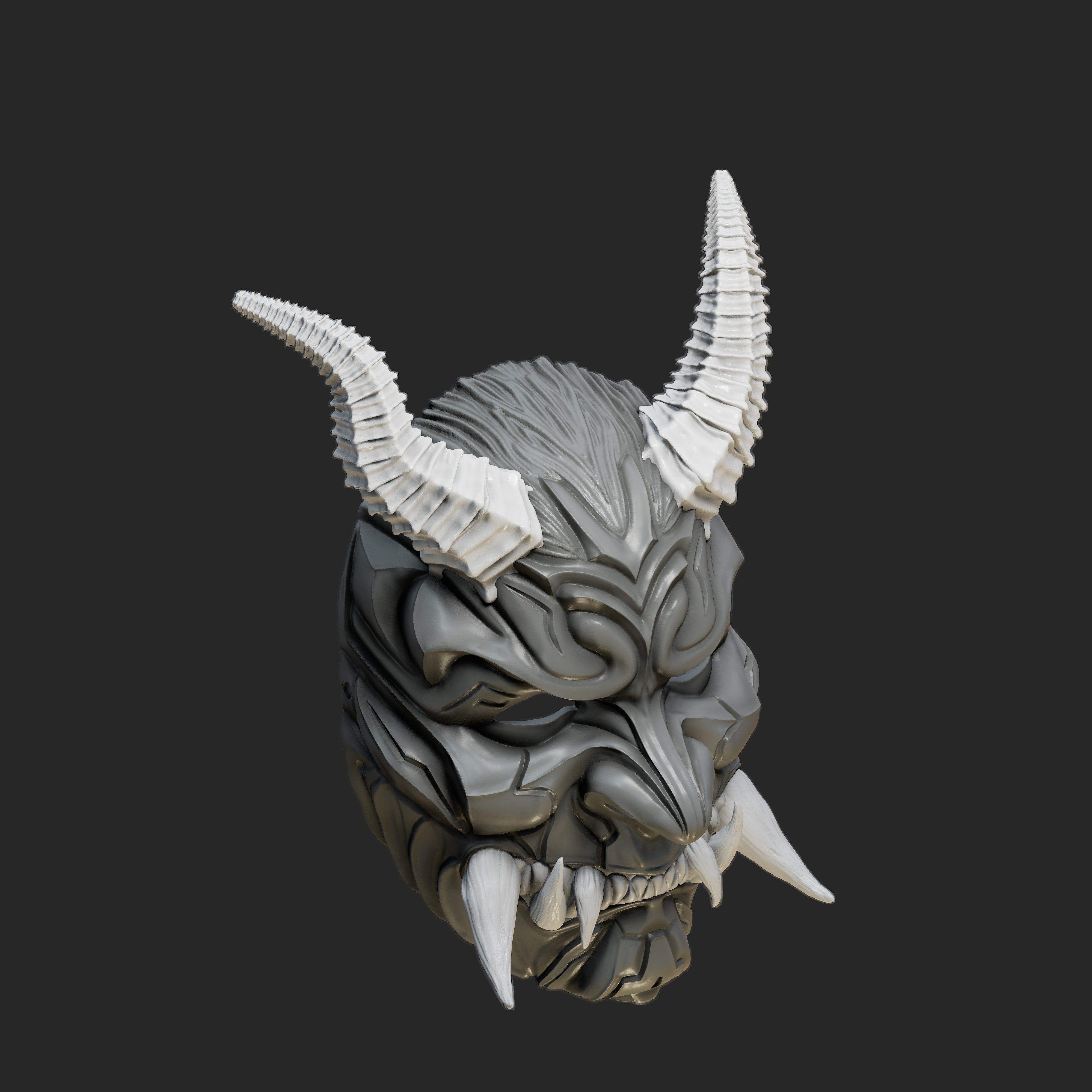 Oni Mask 16 Demon Face 3D model 3D printable | CGTrader