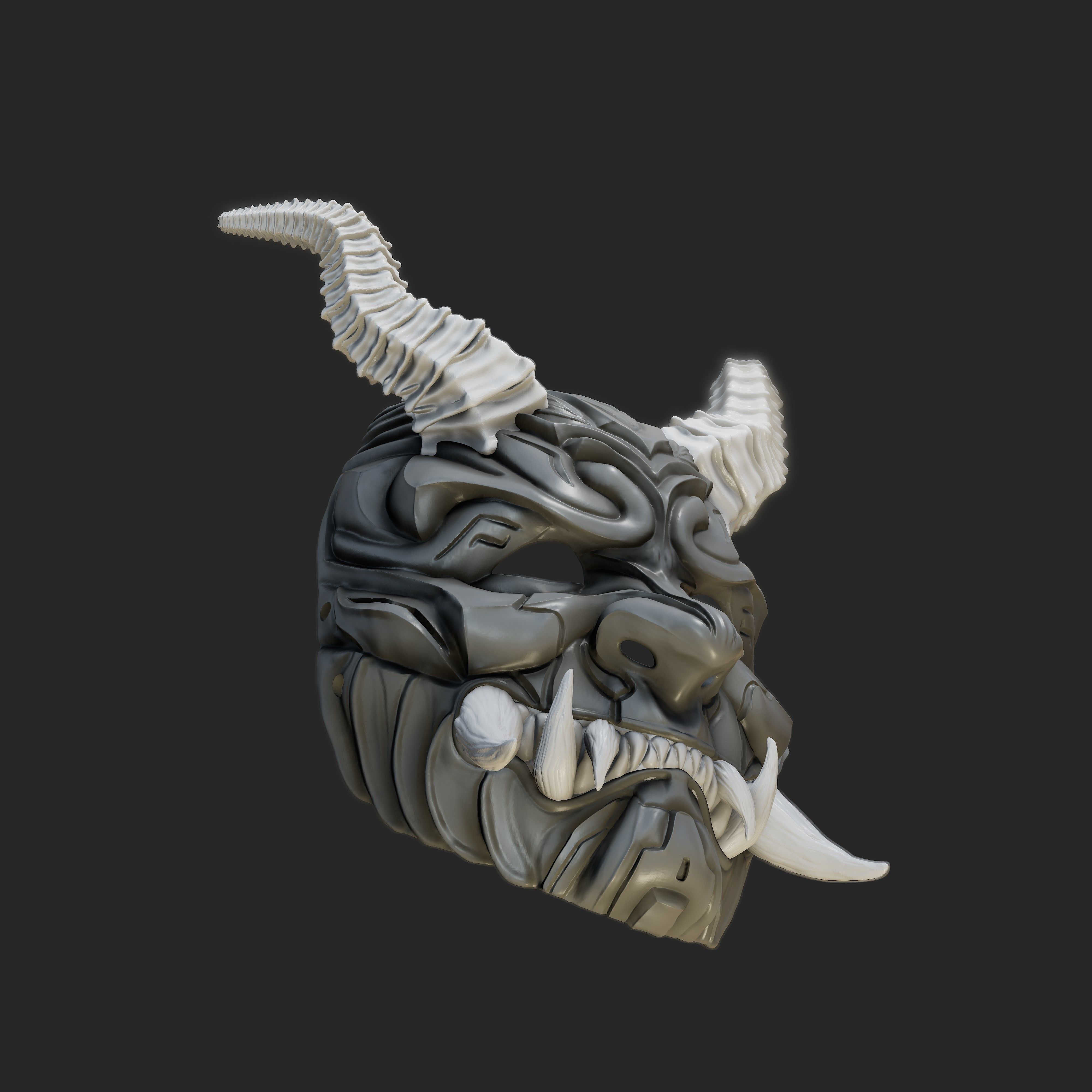 Oni Mask 16 Demon Face 3D model 3D printable | CGTrader