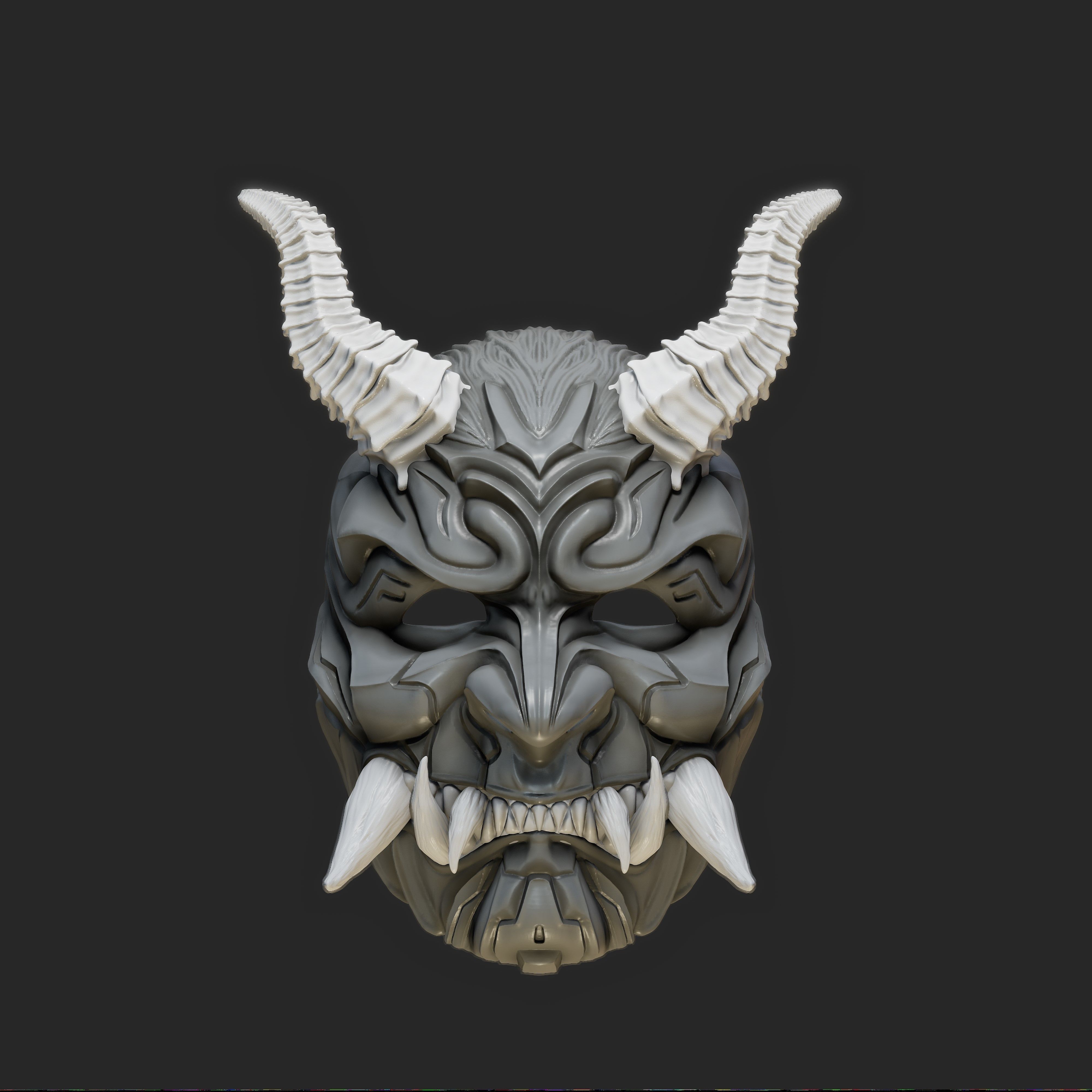 Oni Mask 16 Demon Face 3D model 3D printable | CGTrader