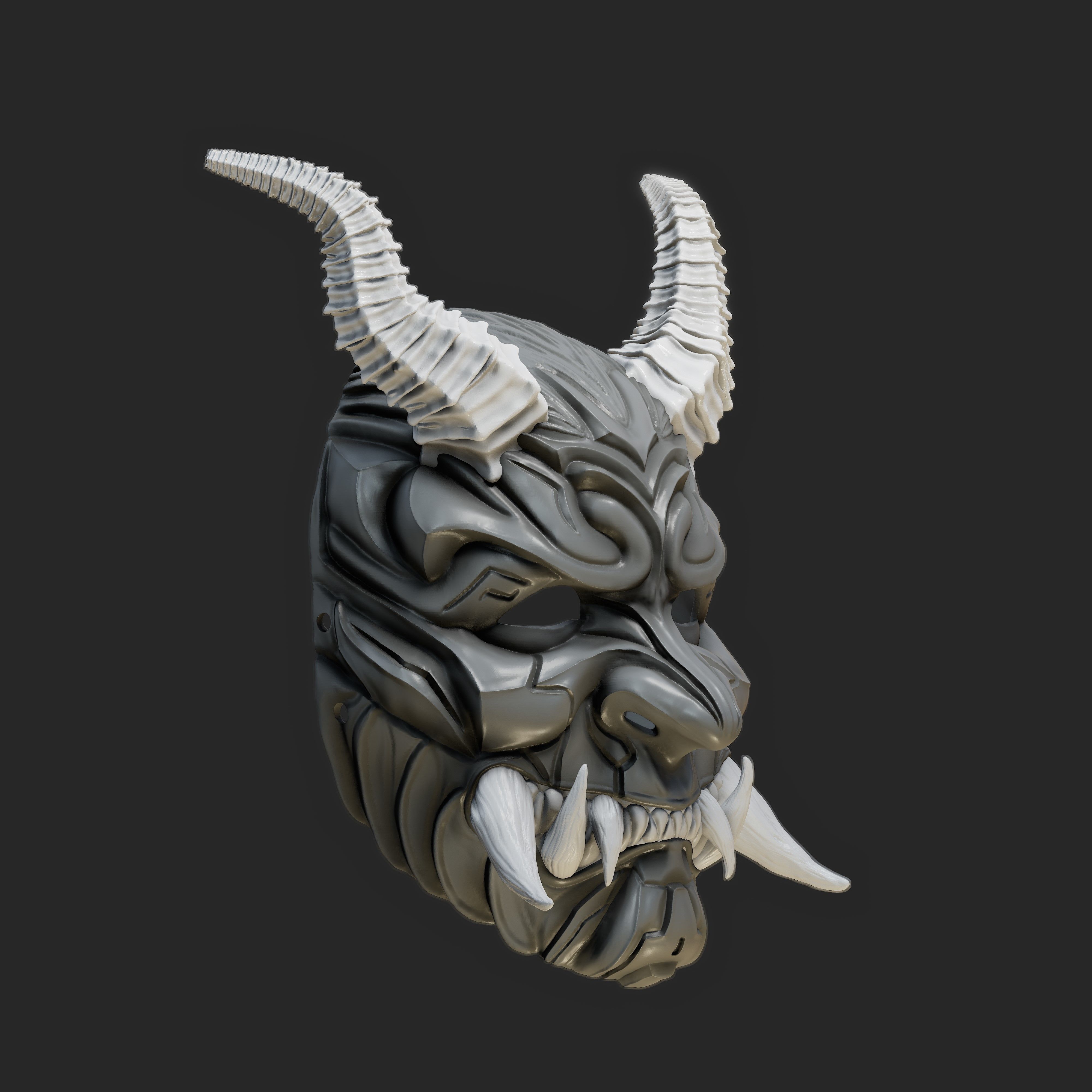 Oni Mask 16 Demon Face 3D model 3D printable | CGTrader