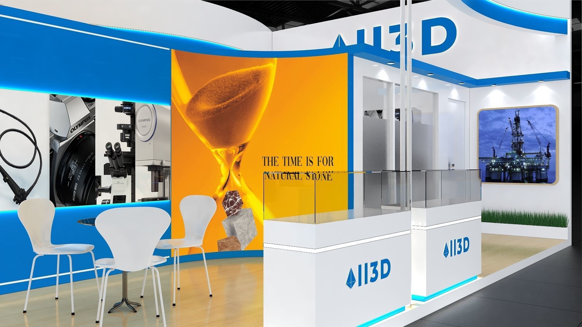 Exhibition Stand Stall Three Side Open 9X6 3D model | CGTrader