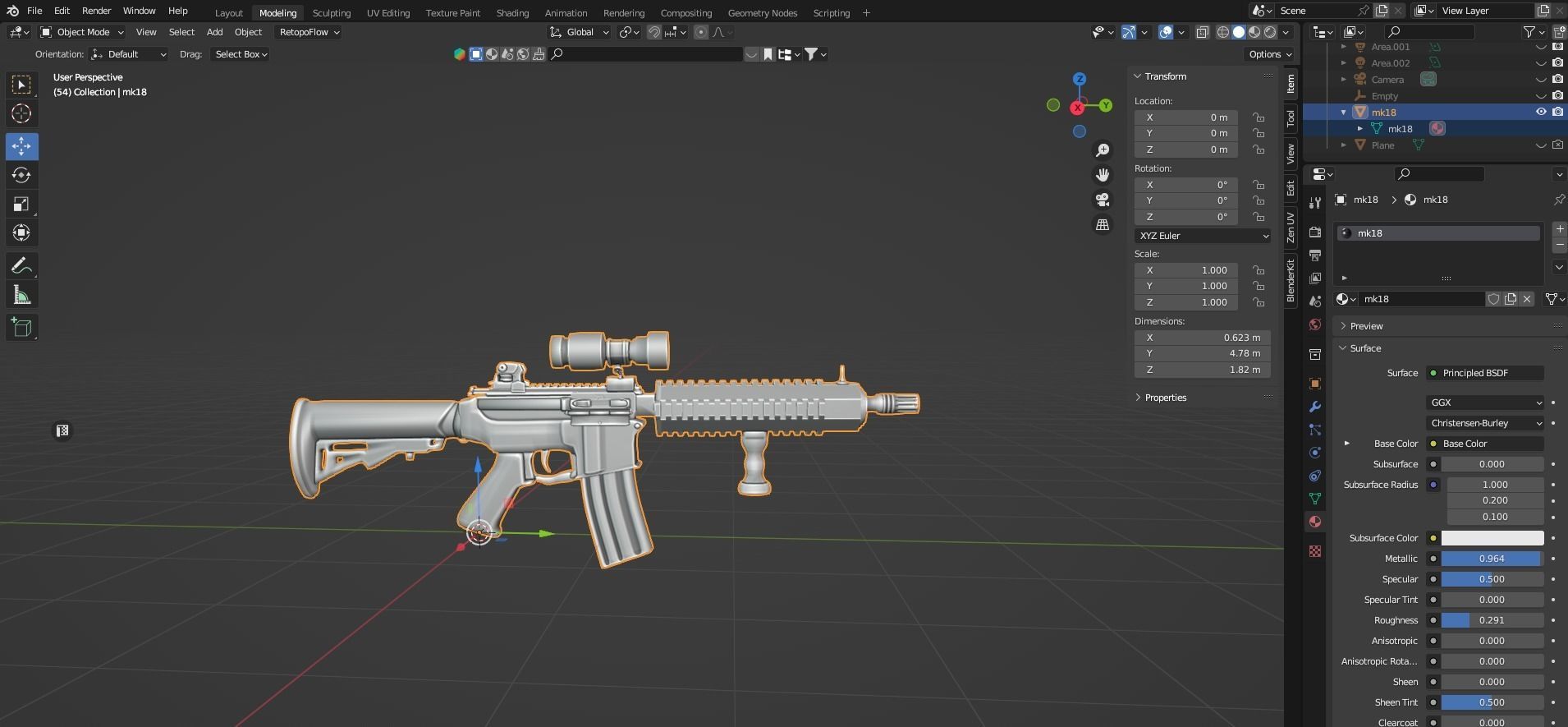 MK18 Weapon free VR / AR / low-poly 3D model | CGTrader