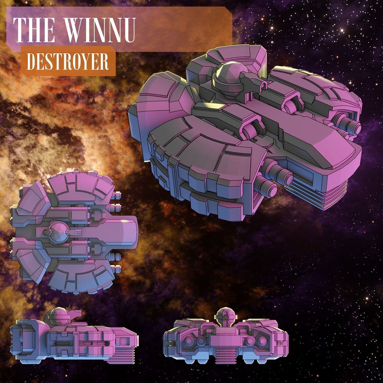 Twilight Imperium Ships - Winnu 3D print models 3D model 3D printable | CGTrader