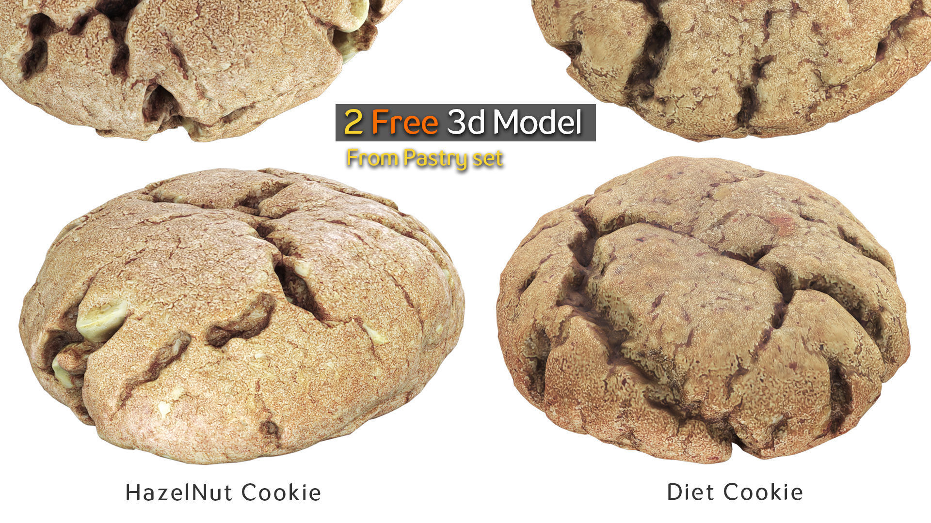 2 Free Cookies free 3D model | CGTrader
