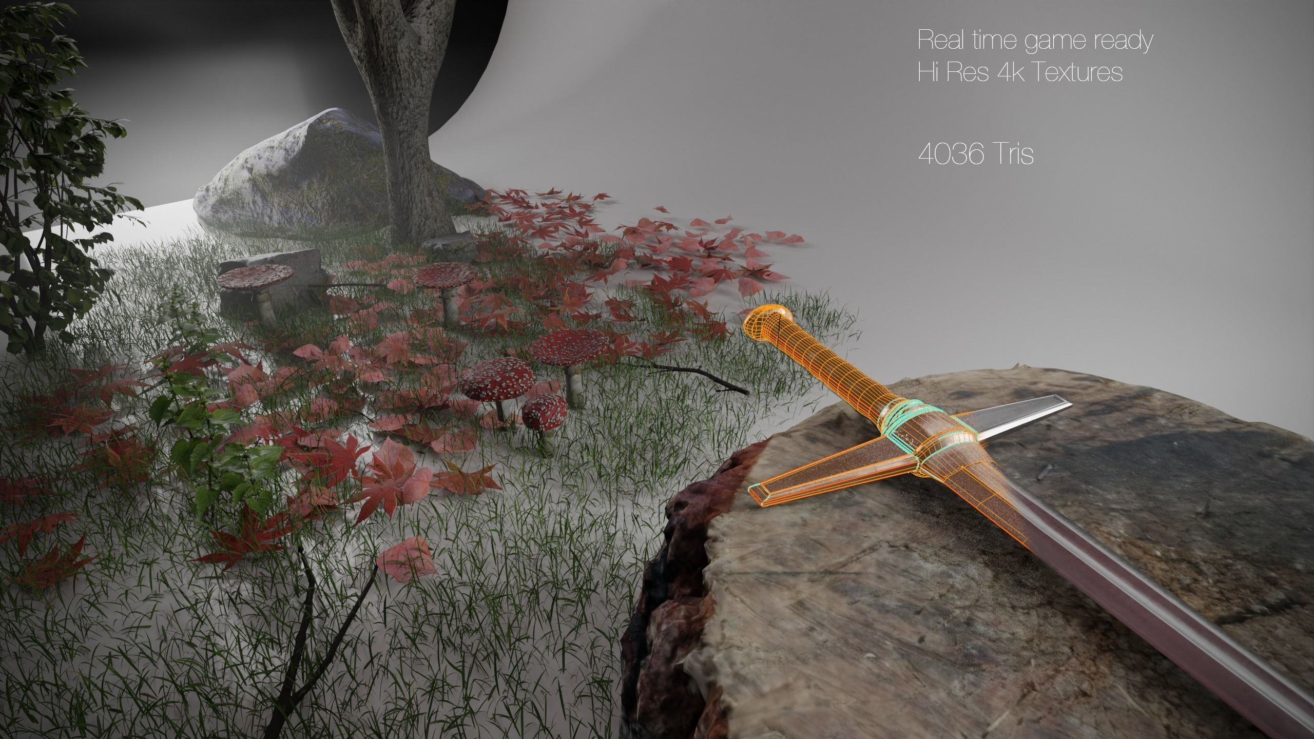 3D model Medieval fancy Sword Silver and steel VR / AR / low-poly ...