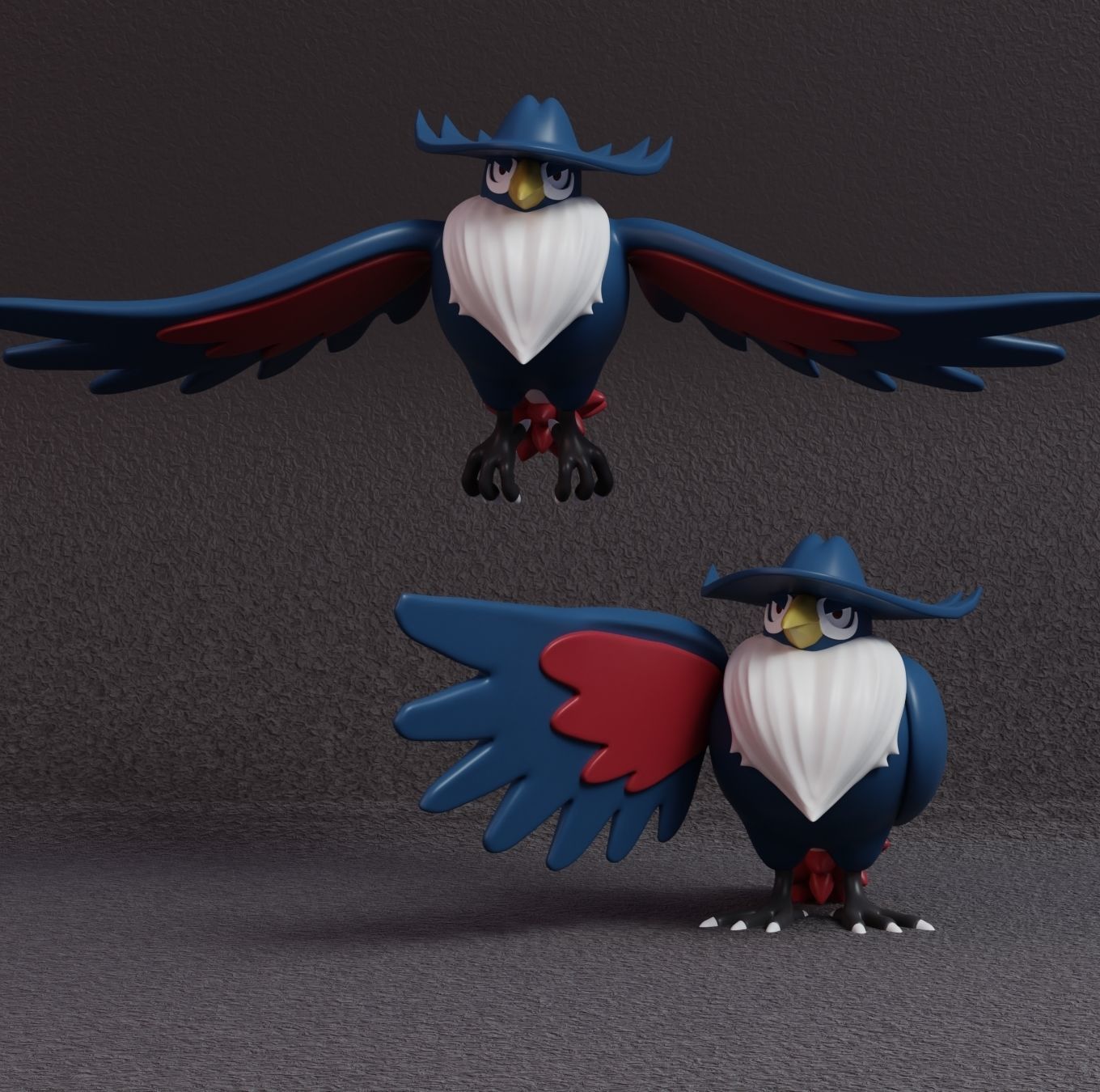 Pokemon - Honchkrow with 2 poses 3D model 3D printable | CGTrader