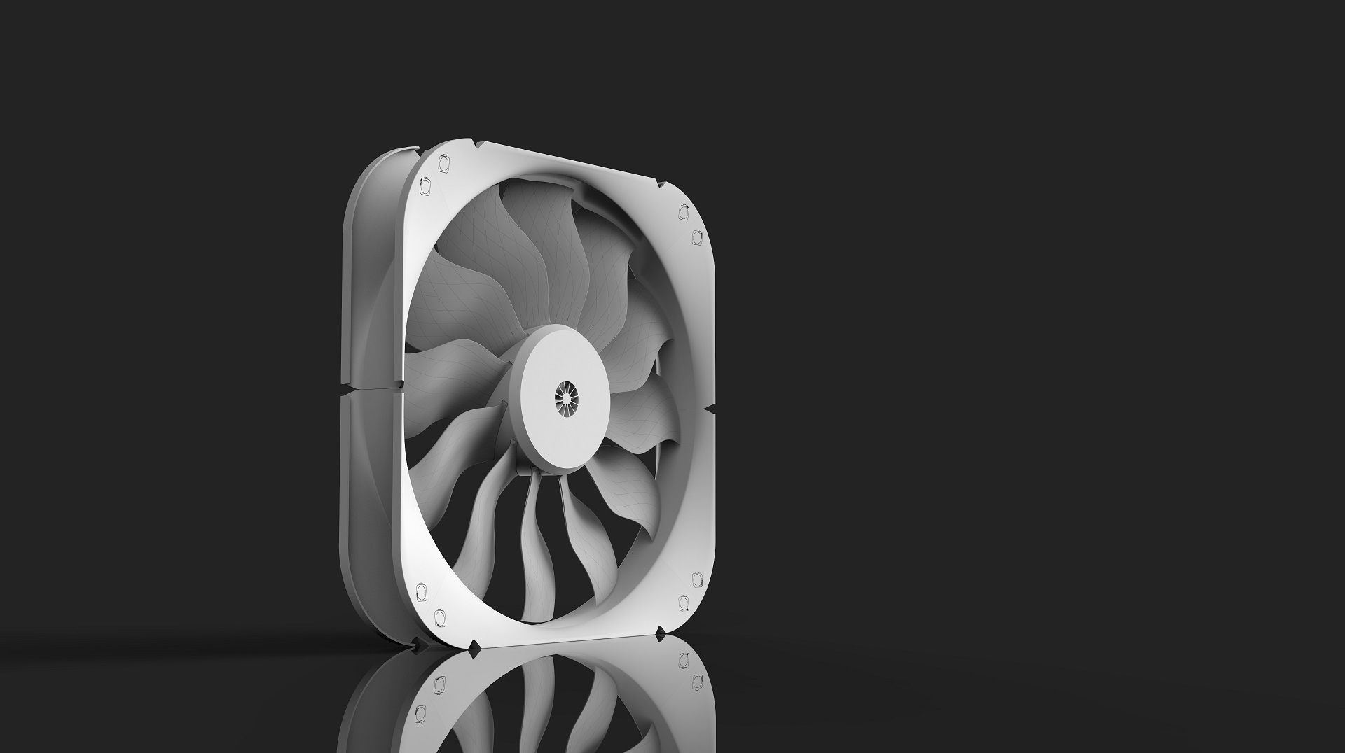 20in Fan Blade and Hub Assembly - Lightweight PLA Print Ready 3D model ...