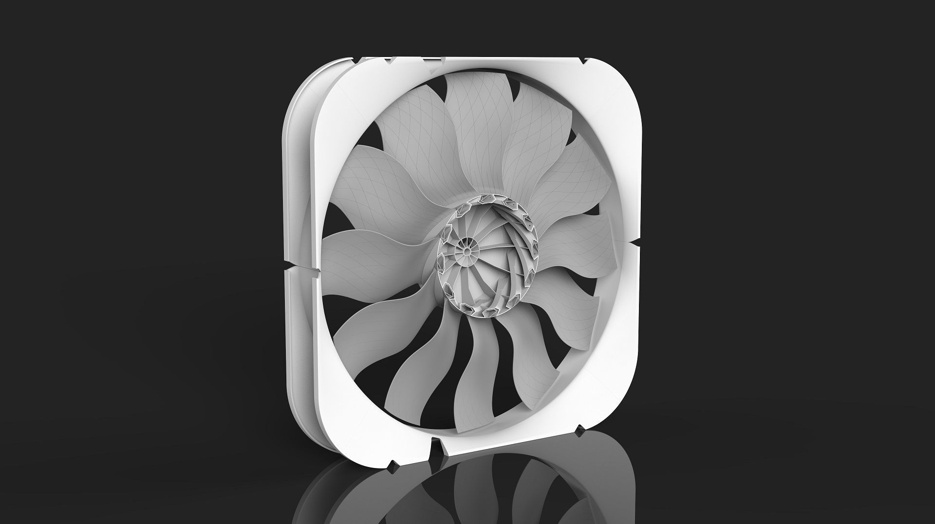 20in Fan Blade and Hub Assembly - Lightweight PLA Print Ready 3D model ...