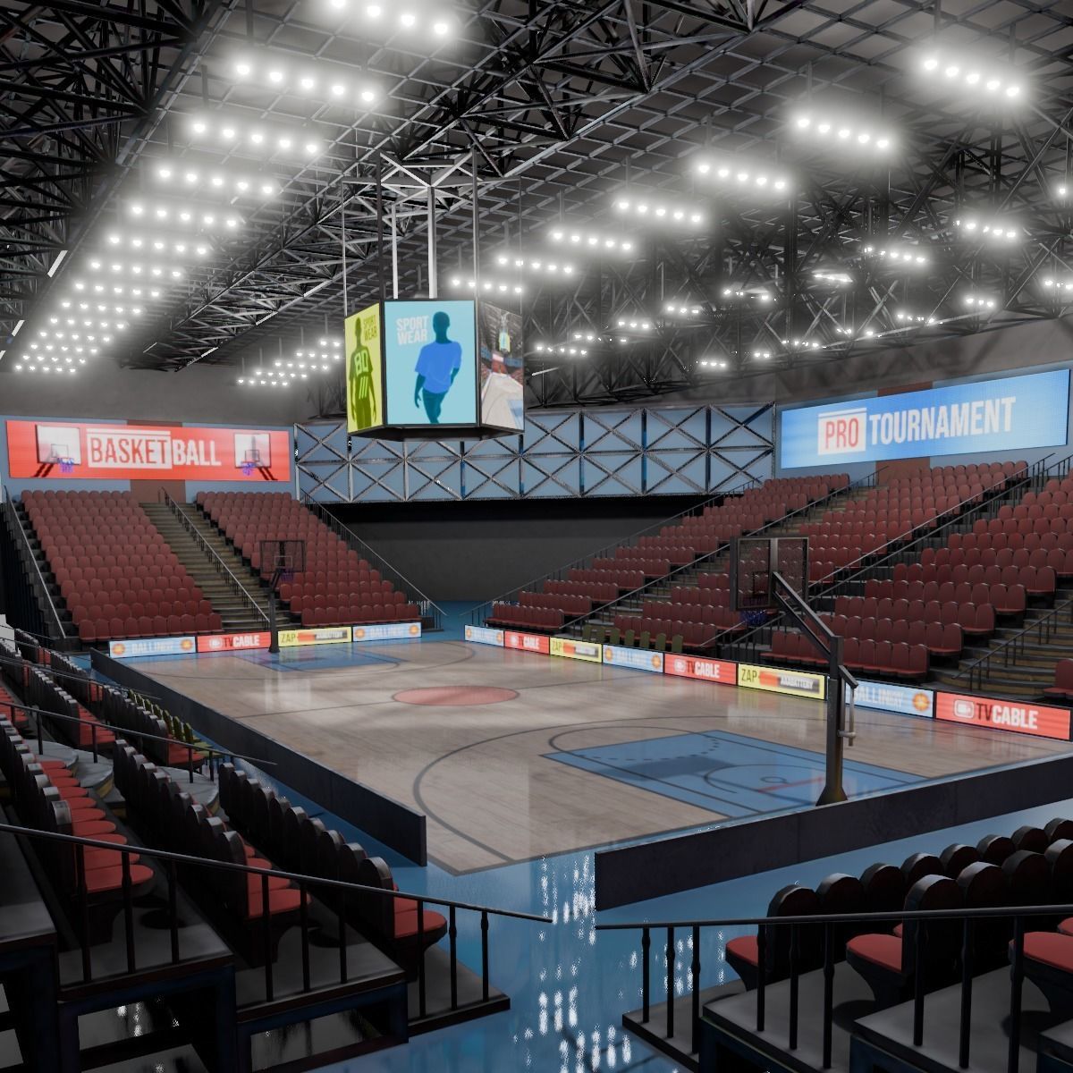 3D model VR Basketball Court VR / AR / low-poly | CGTrader