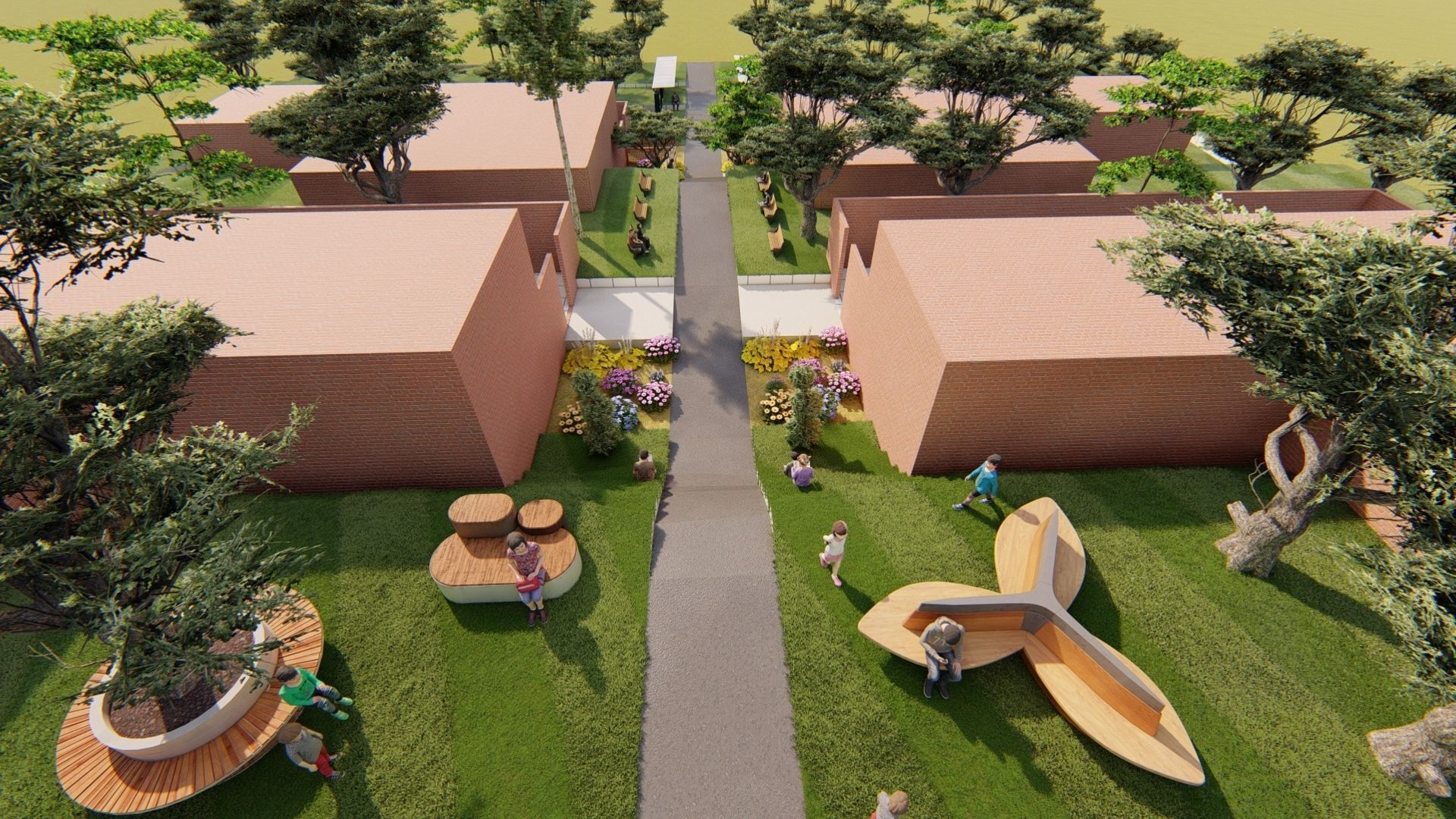 Outdoor landscape design 3D model animated rigged | CGTrader