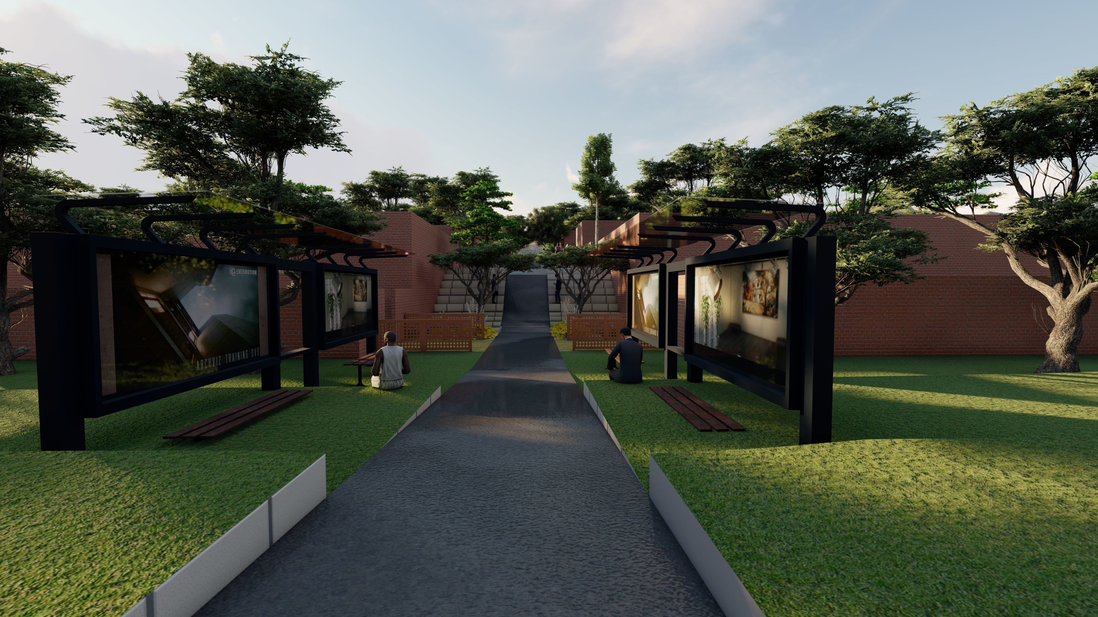 Outdoor landscape design 3D model animated rigged | CGTrader