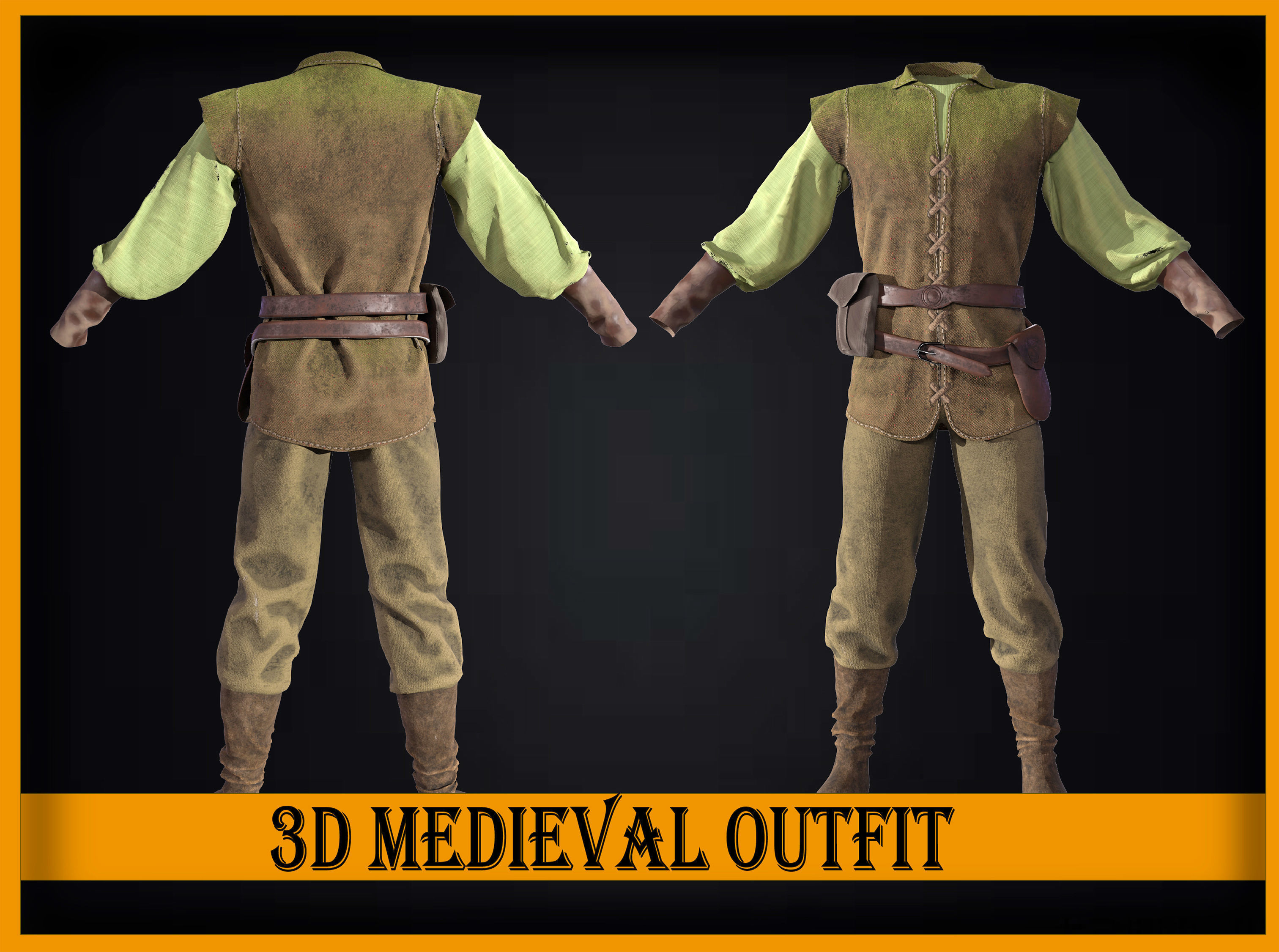 Medieval farmer clothes 3D model | CGTrader