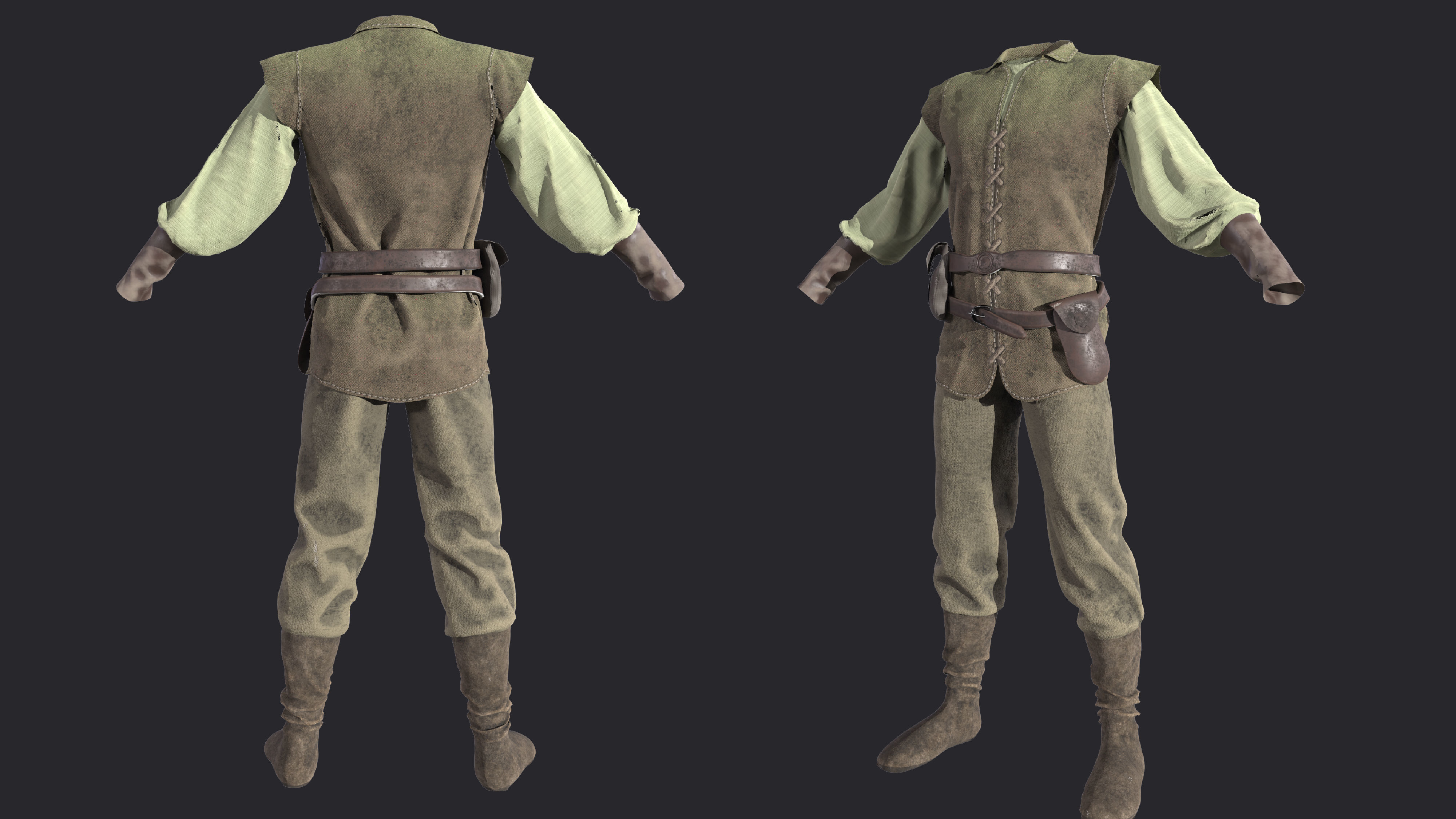 Medieval farmer clothes 3D model | CGTrader