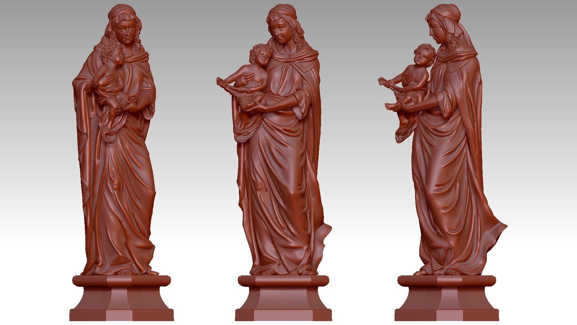 Mother Mary Carrying Baby Jesus 3D model 3D printable | CGTrader