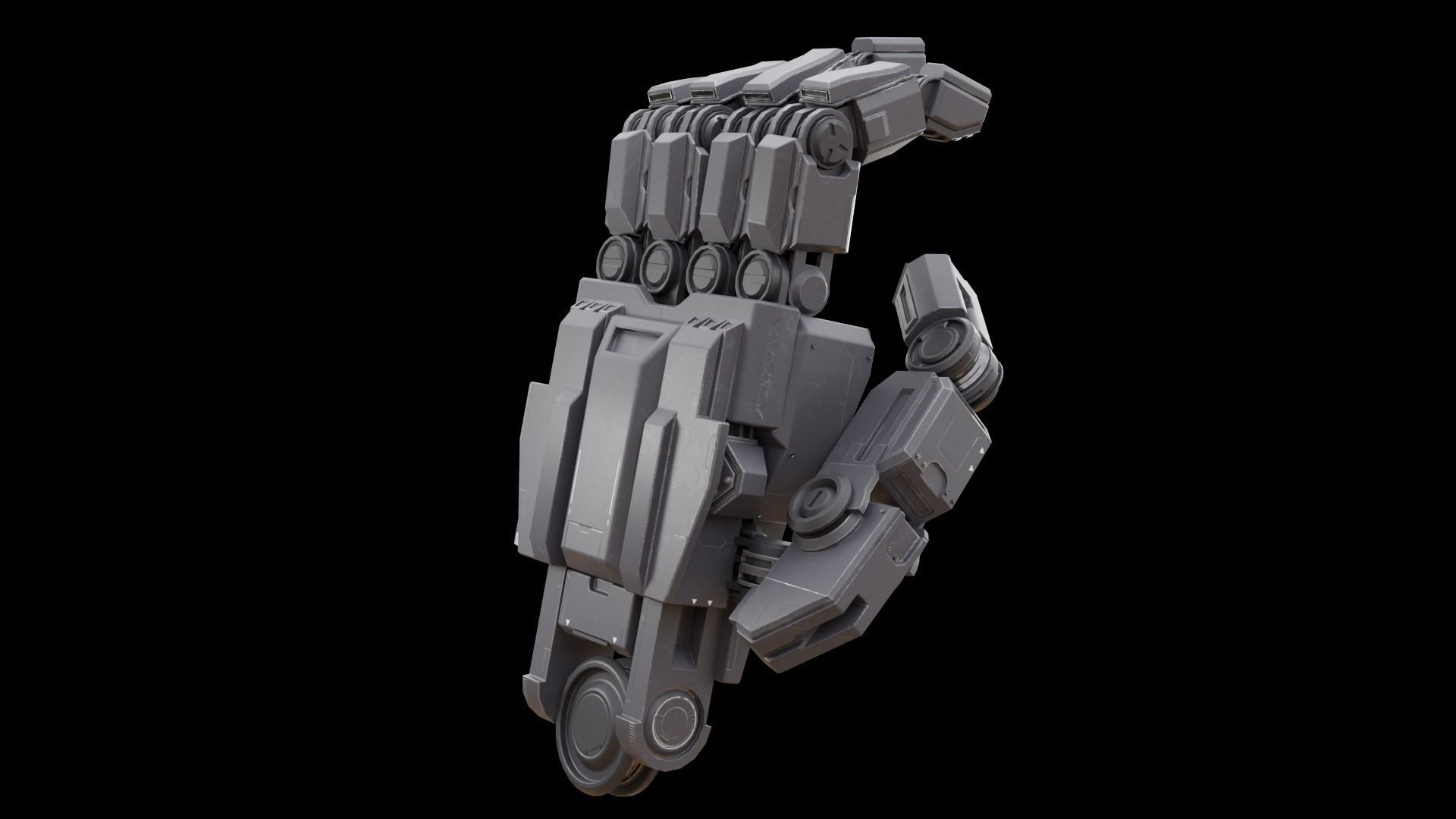 Mecha hand 3D model rigged | CGTrader
