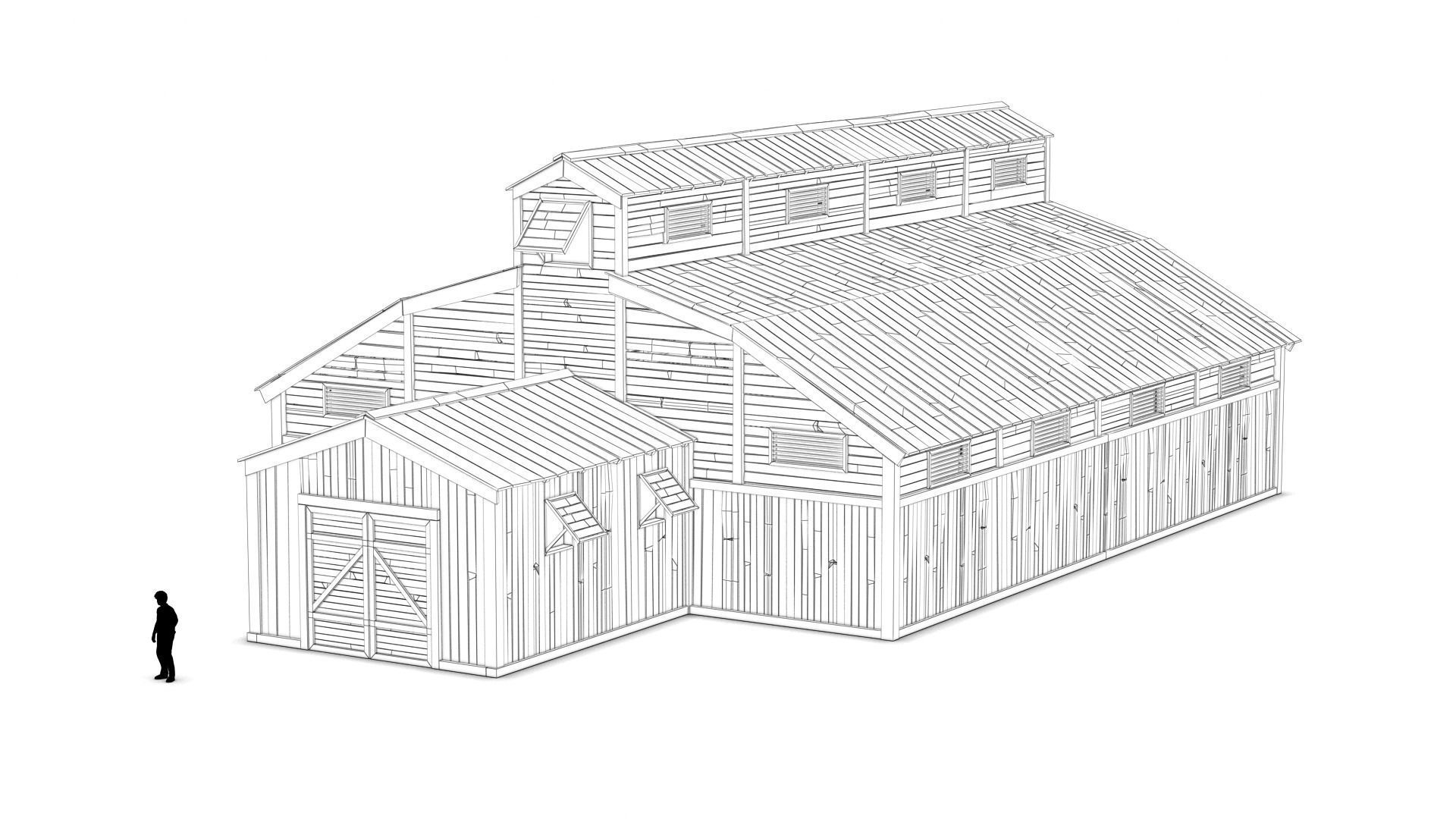 3d Model West Wild Barn 01 Vr Ar Low Poly Cgtrader