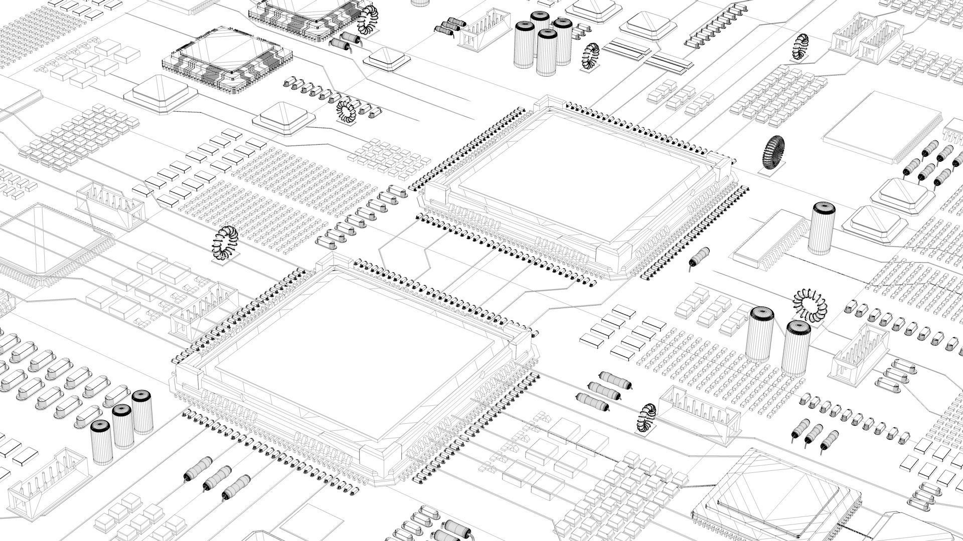 Computer chip motherboard CPU high-tech GPU 3D model 3D model animated ...