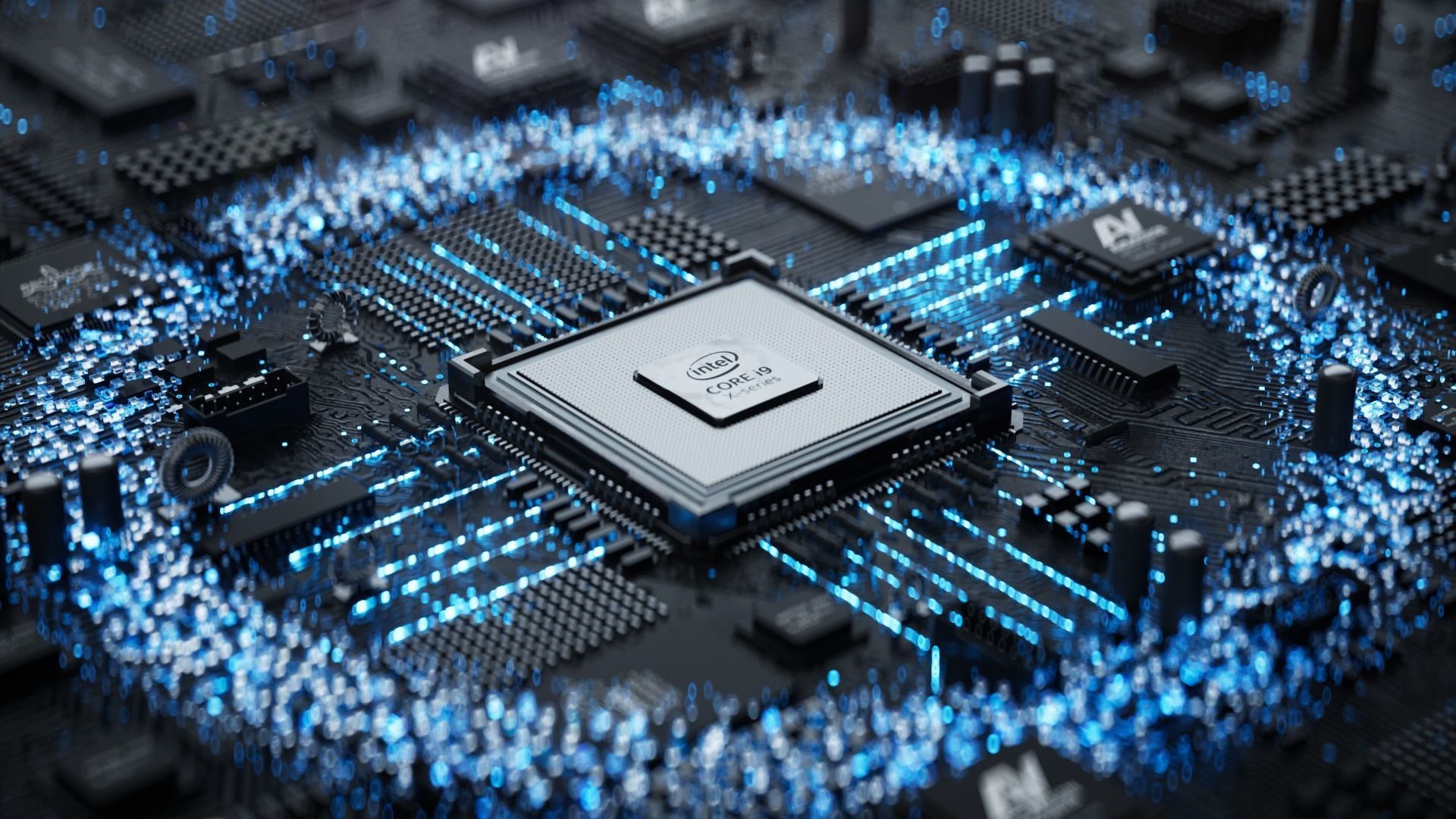 Computer chip motherboard CPU high-tech GPU 3D model 3D model animated ...