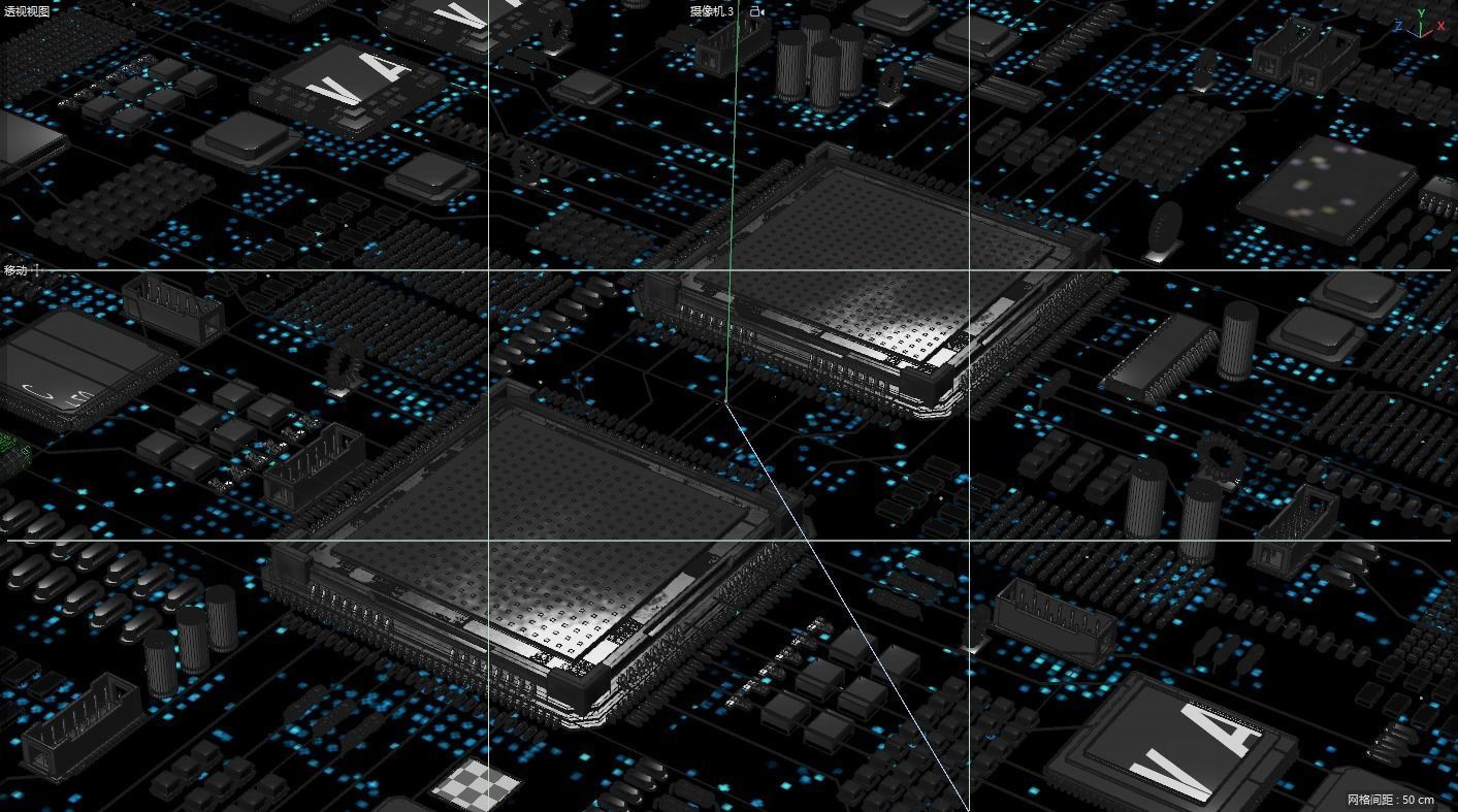 Computer chip motherboard CPU high-tech GPU 3D model 3D model animated ...